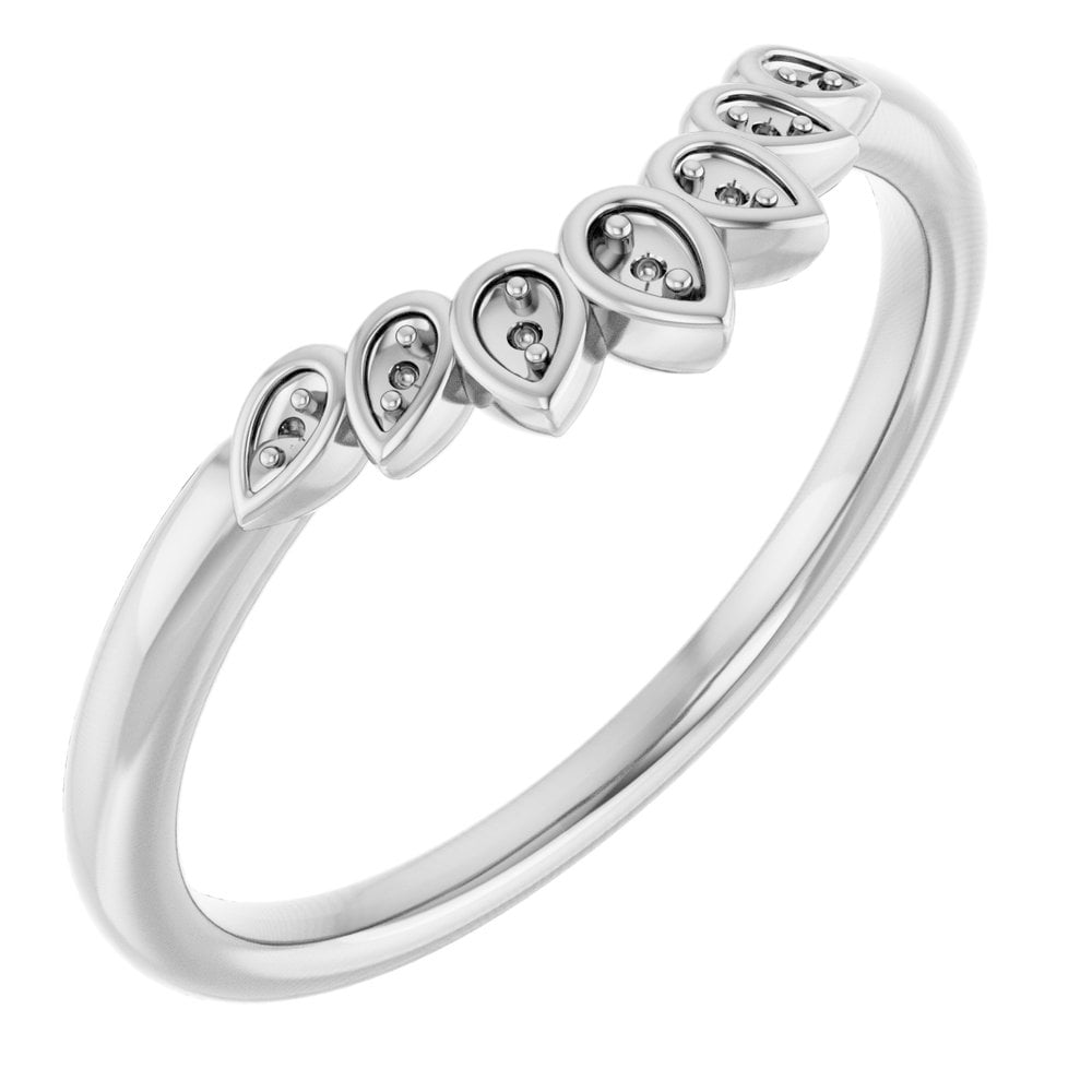 Platinum Floral Contour Bridal Wedding Engagement Anniversary Band Ring ...