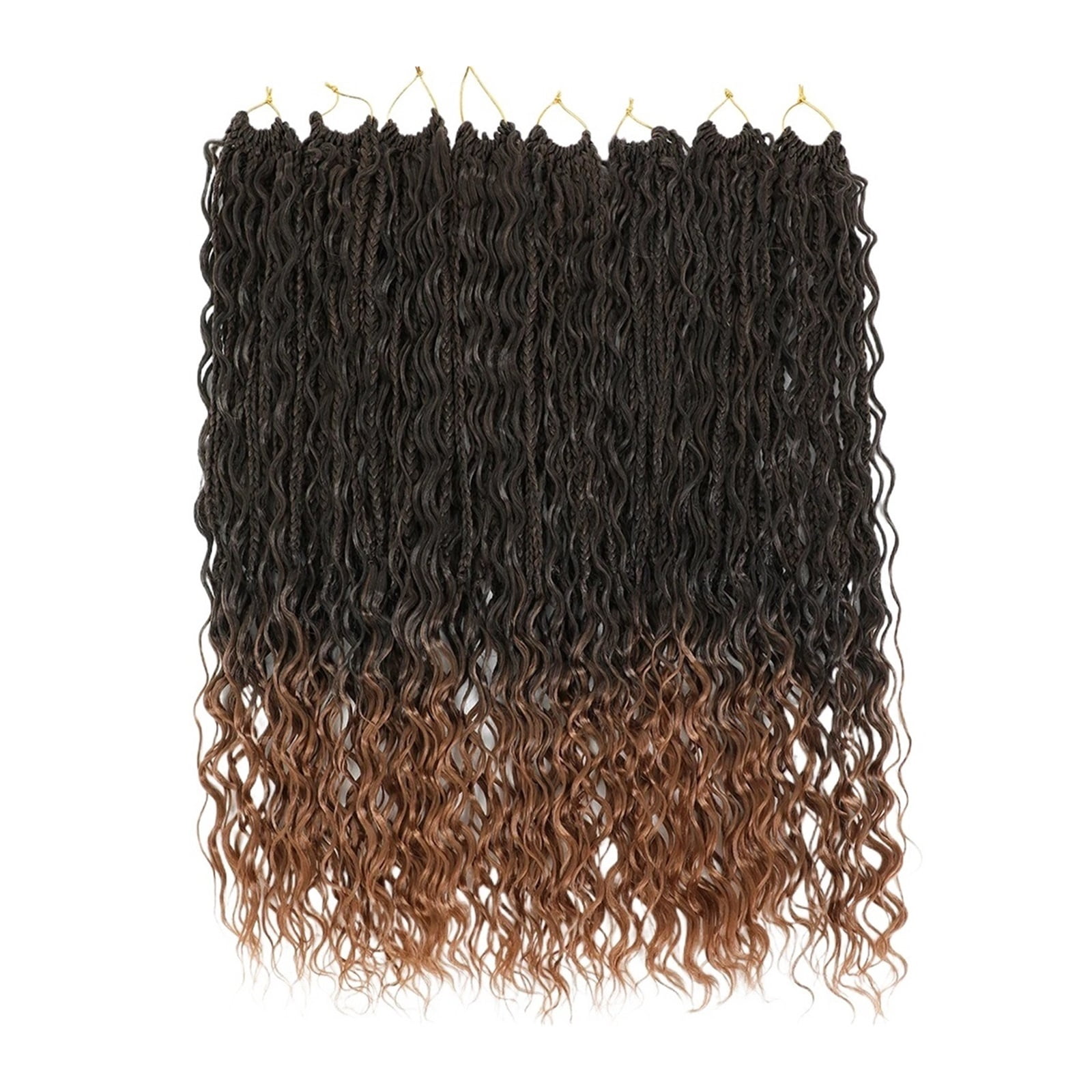 Platinum Gold Braided Synthetic Curly Hair Box Braid Crochet Braided ...