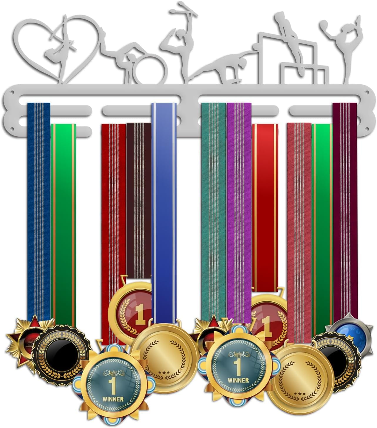 Platinum Gymnastics Medal Holder Sports Medal Hanger Display with ...