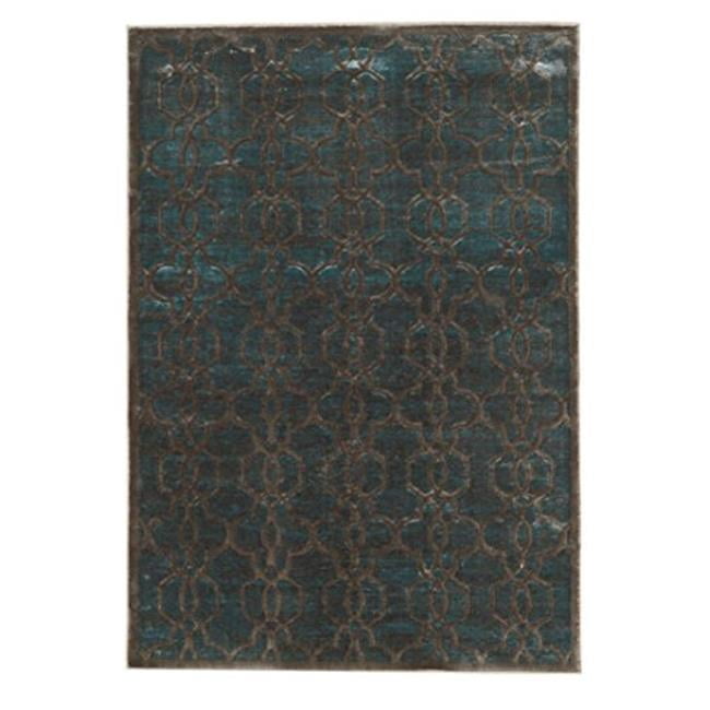 Platinum Iron Gate Indoor Area Rug - Blue & Creame - 5' x 7' 6in ...