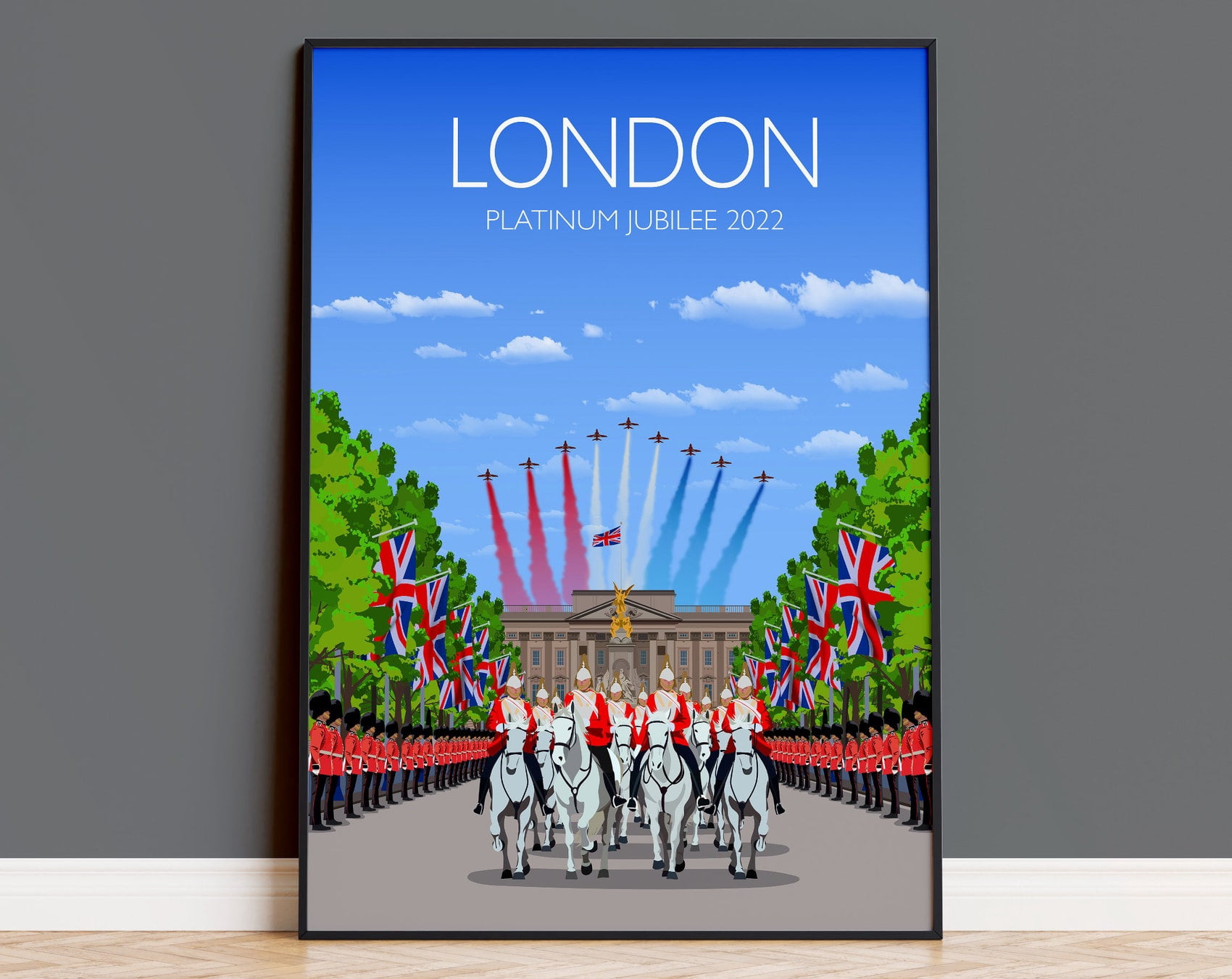 Platinum Jubilee Print, London Travel Poster, City of London, UK, UK ...