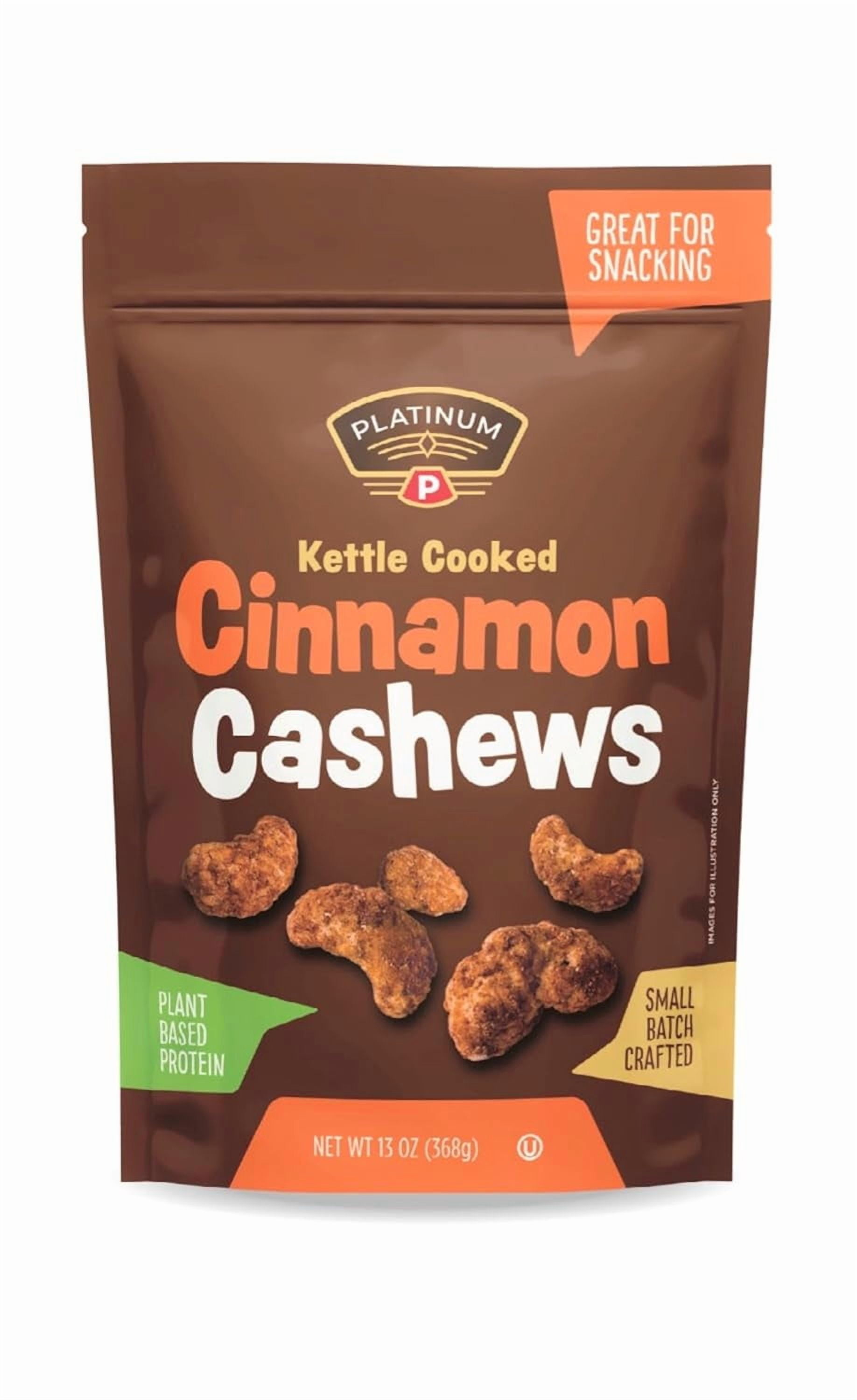 Platinum Kettle Cooked Cinnamon Cashews 13 oz - Walmart.com