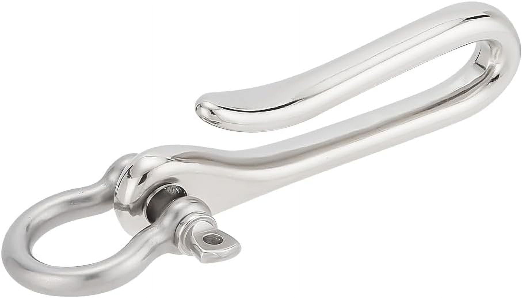 Platinum Keychain Brass U-Shape Hook Keychain with D Ring Heavy Duty ...