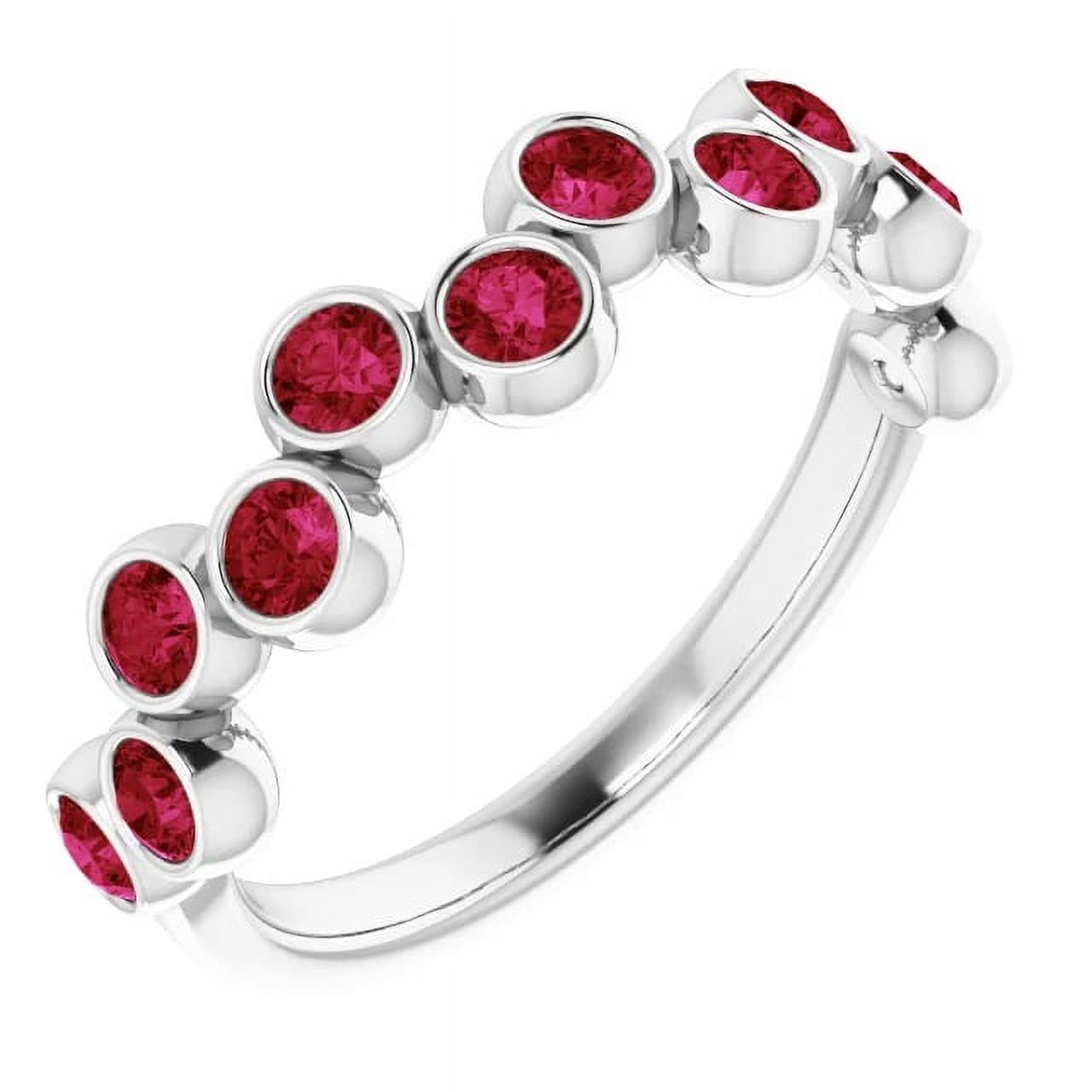 Platinum Lab-Grown Ruby Bezel-Set Ring - Walmart.com