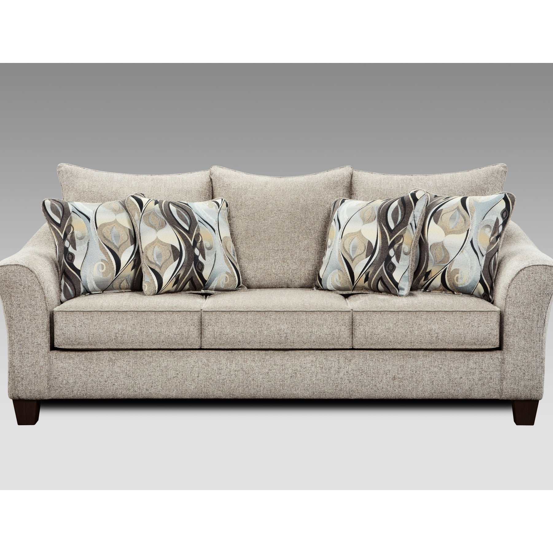 Platinum Living Room , Gray Textured Fabric, Support, High Foam Padding ...