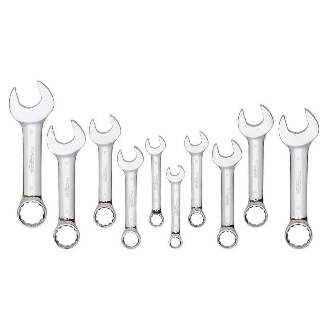 Platinum 99525 10 Pc. Metric Stubby Full Polished Combination Wrench ...