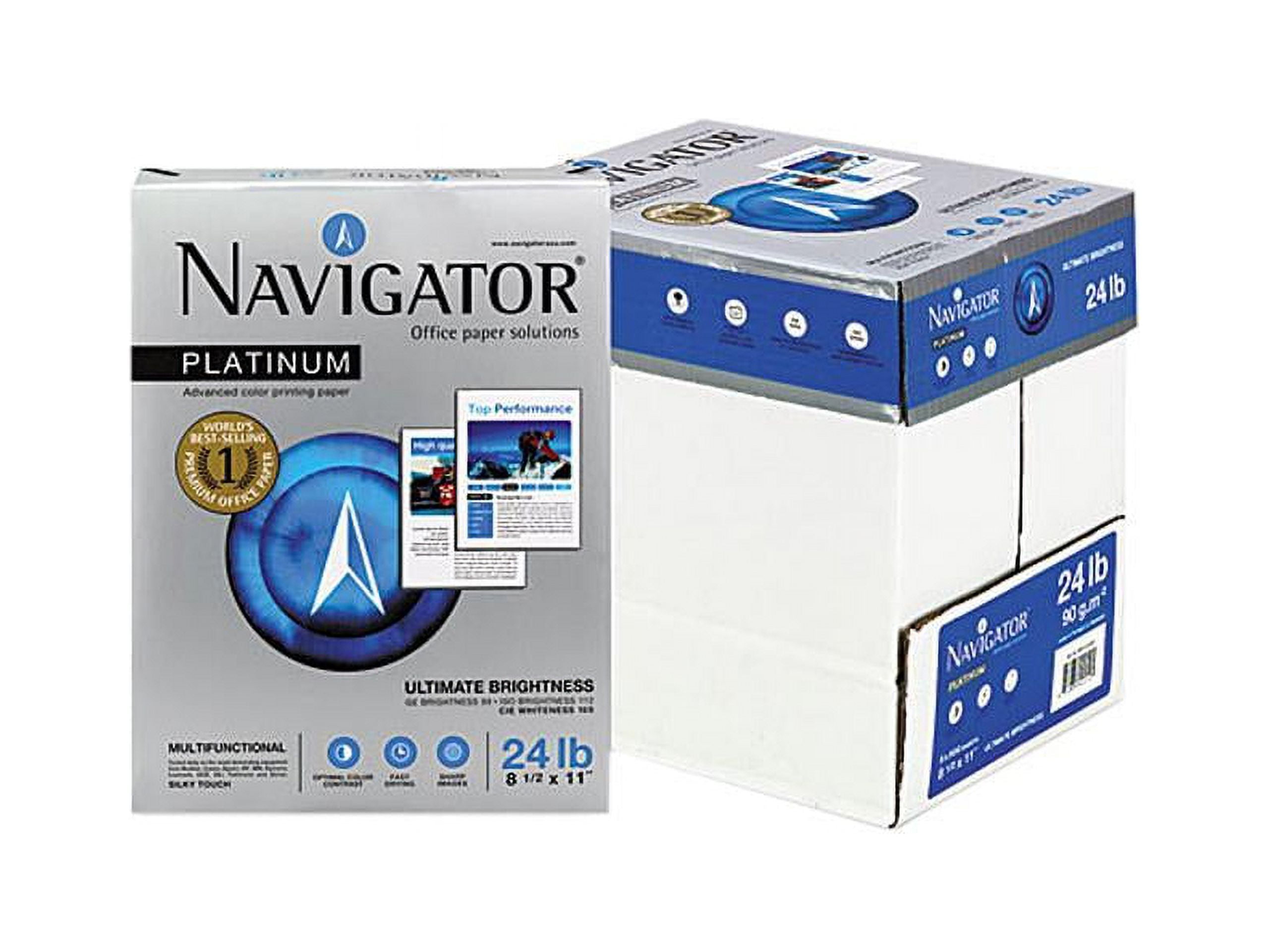 Navigator Platinum Printer Paper, 24lb, 99 Brightness, 8.5 x 11, White ...
