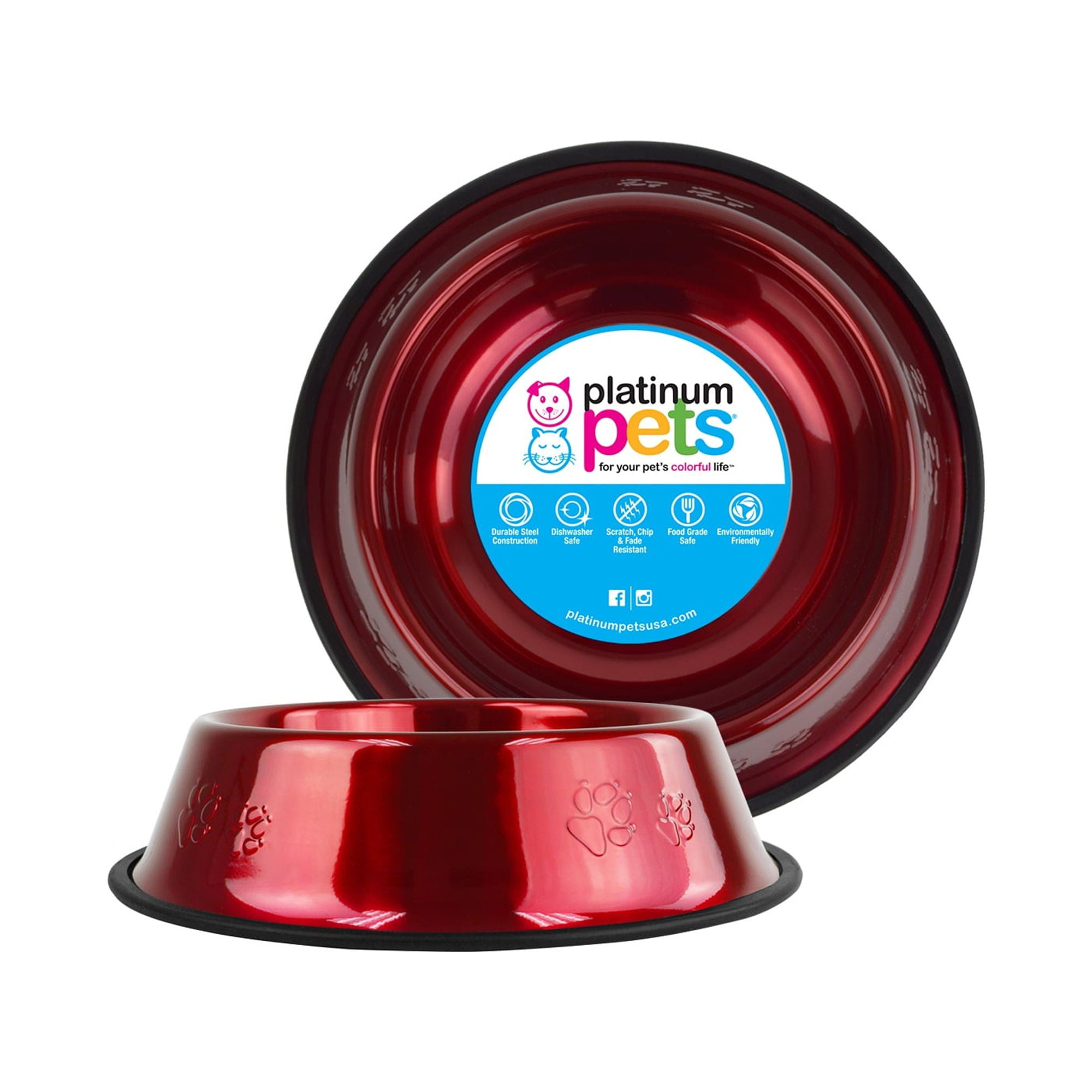 Platinum Pets Dog & Cat Non-Tip Stainless Steel Bowl - Walmart.com