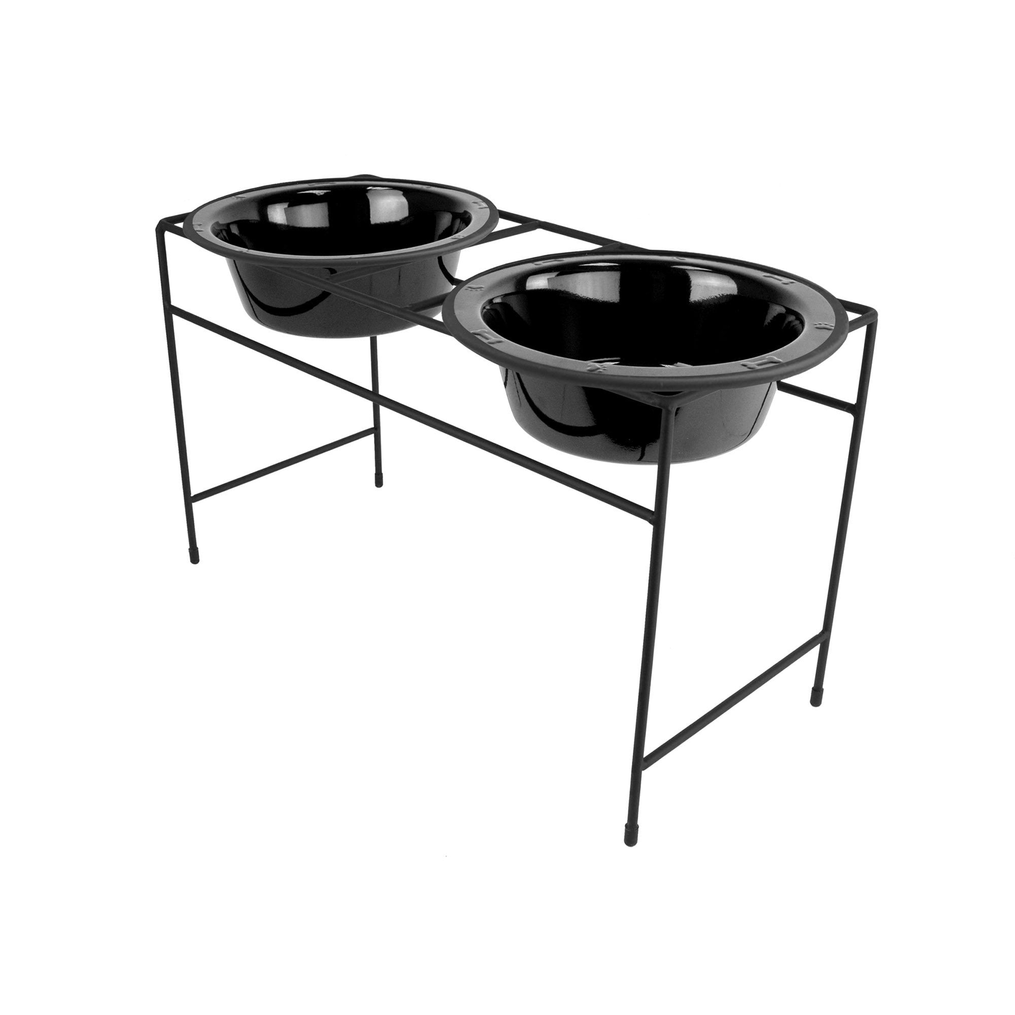 Platinum Pets Double Diner Feeder with Stainless Steel Dog Bowls, 3.5 ...