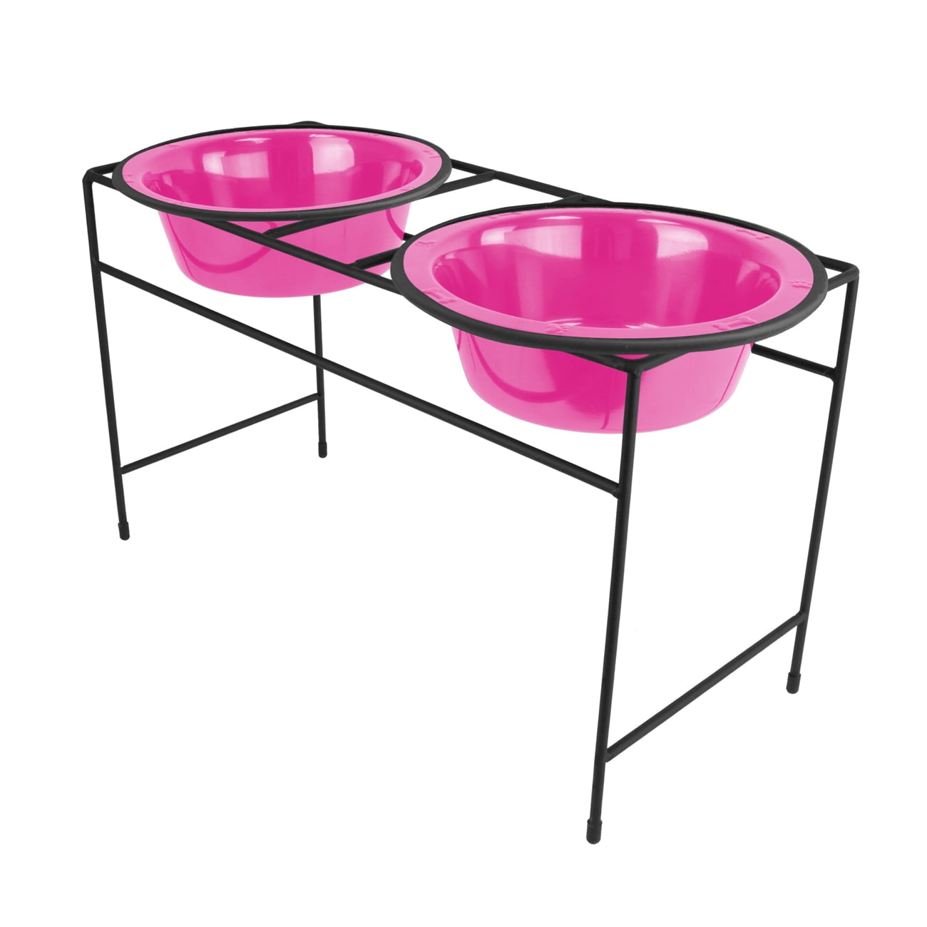 Platinum Pets Modern Double Diner, Large, Bubble Gum Pink - Walmart.com