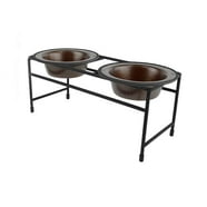 Iconic Pet Heavy Duty Pet Double Diner For Dog or Cat (Bone Design), 1 ...