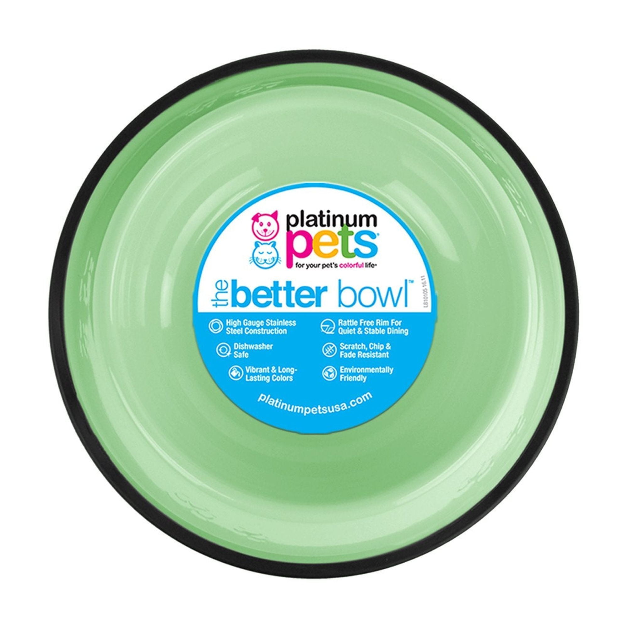 Platinum Pets Non-Tip Stainless Steel Dog Bowl, 28 Oz, Mint, Medium ...