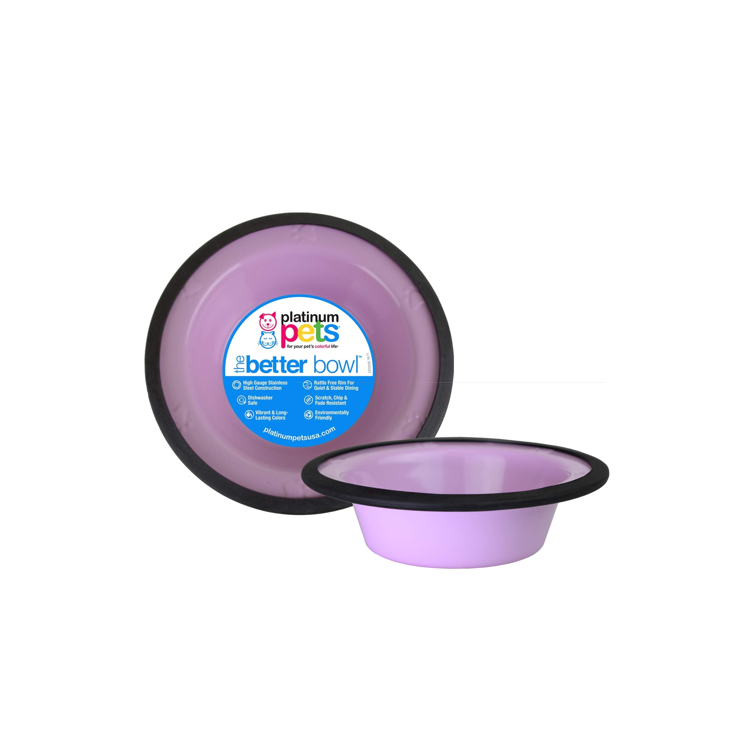 Platinum Pets Switchin Stainless Steel Cat/Dog Bowl, Sweet Lilac, Small ...