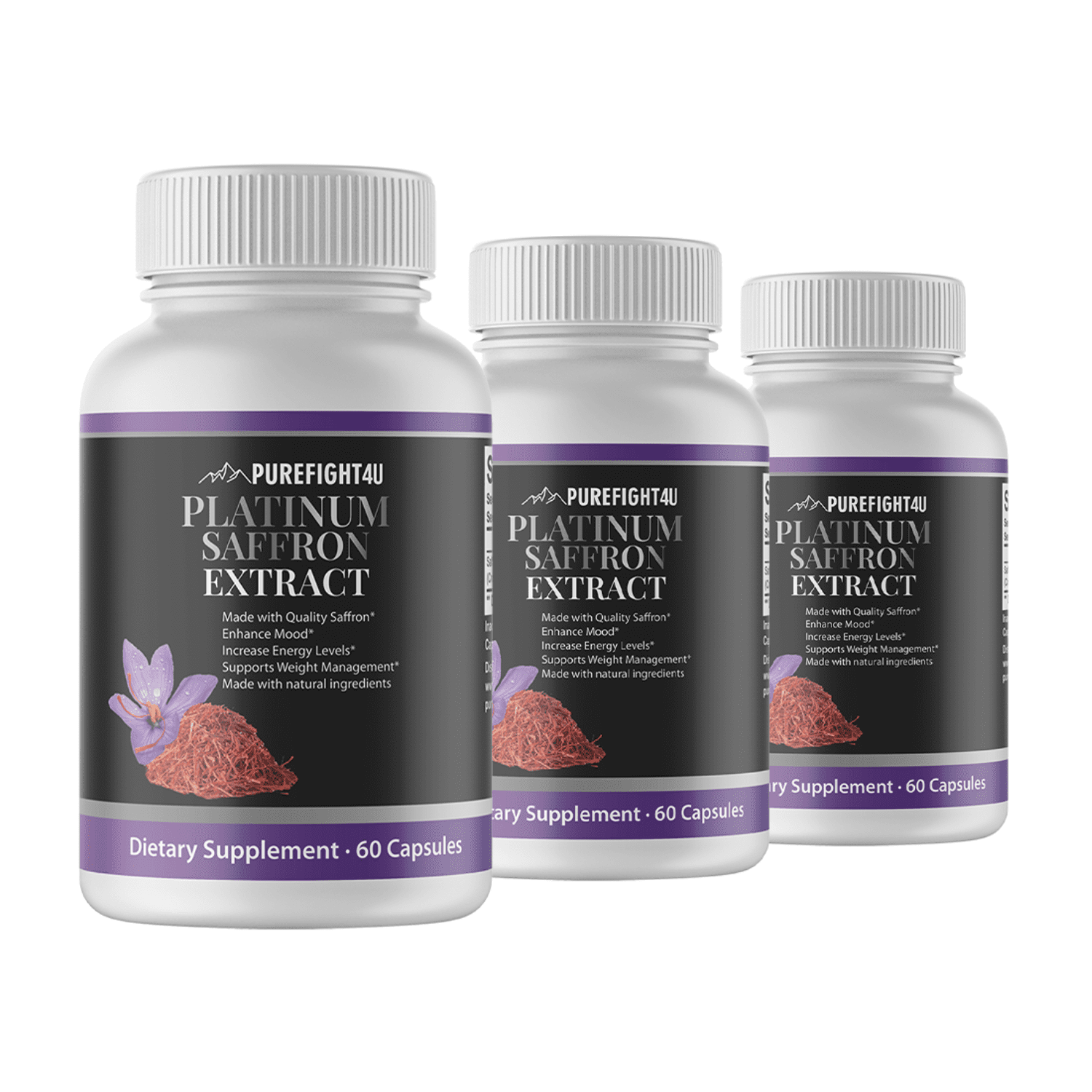 Platinum Saffron Extract - 3 Bottles 180 Capsules - Walmart.com