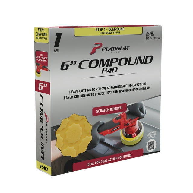 Platinum Series Dual Action Polisher Compound Pad, 6 inch, 1 Pad ...