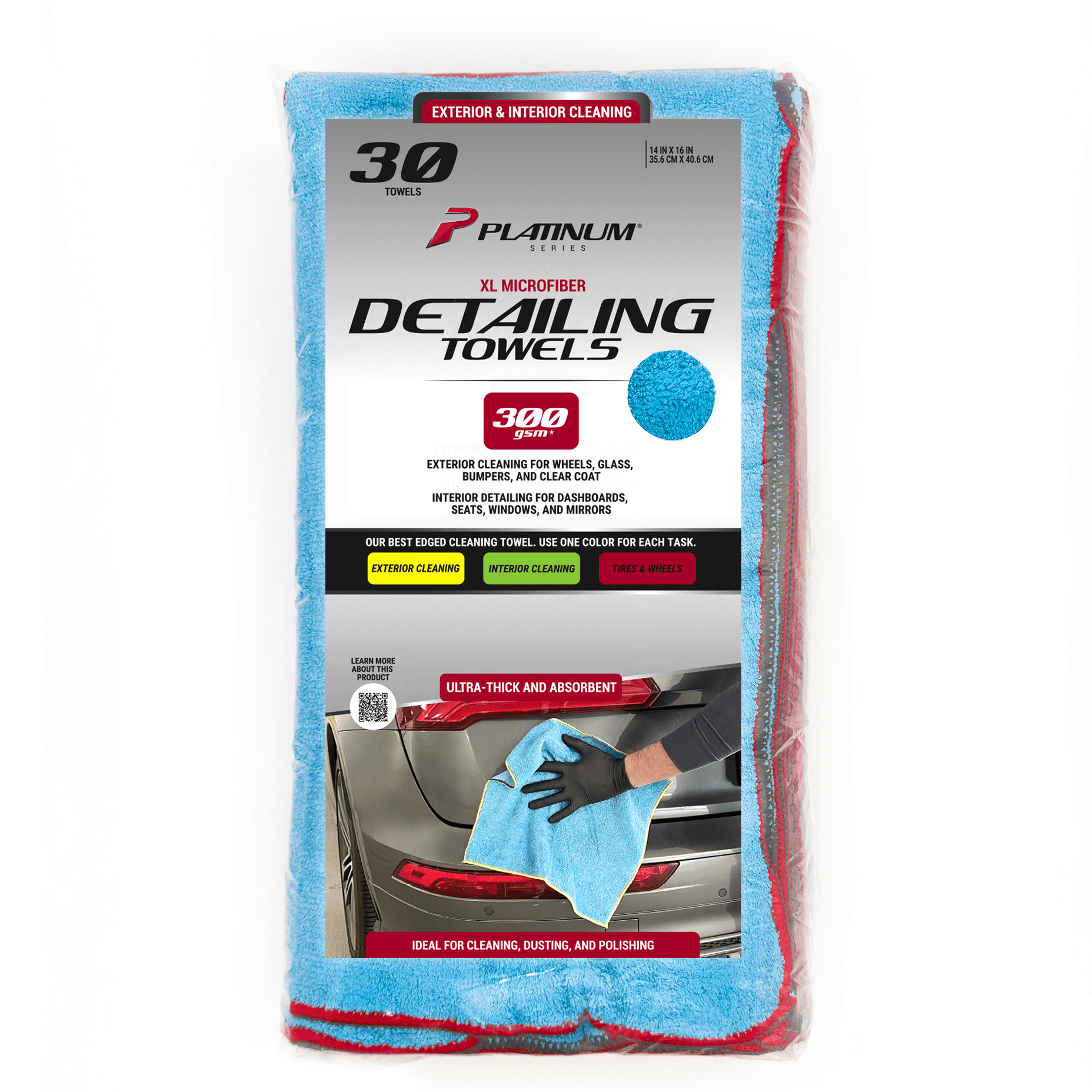 Platinum Series XL Multi-Purpose Microfiber Cleaning Towels, 30 Pack ...