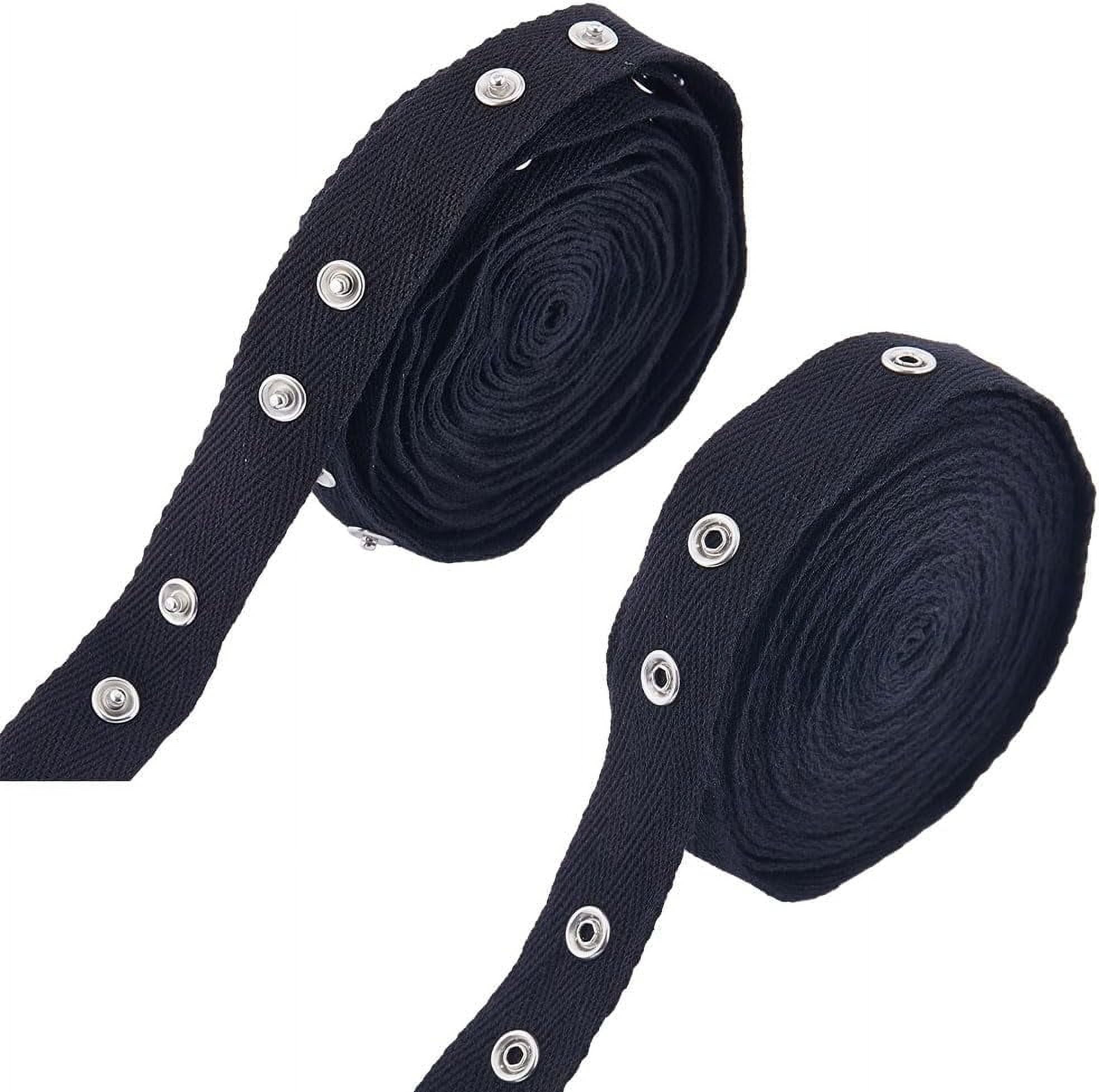 Platinum Tone Iron Snap Button Tape Polyester Fasteners Trim Ribbon for ...