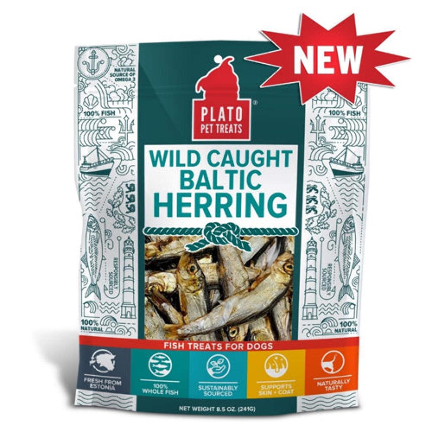 Plato Pet Treats - Sustainably Sourced Baltic Herring Dog Treat, Rich ...