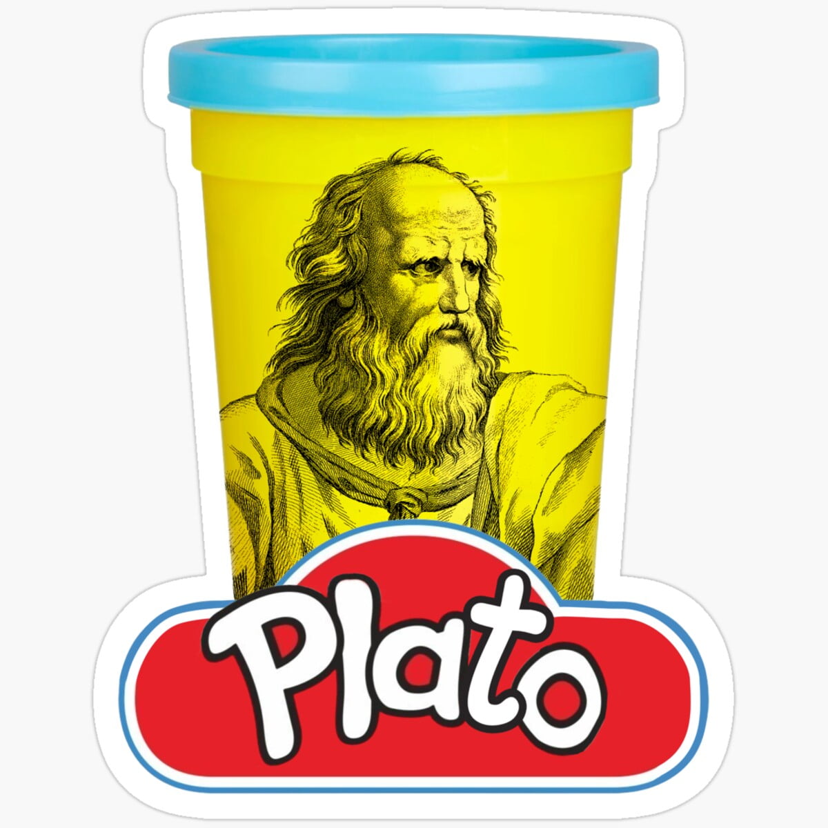 Plato Play Doh Philosophy Pun Sticker. Gift For You - Decorate Laptops ...
