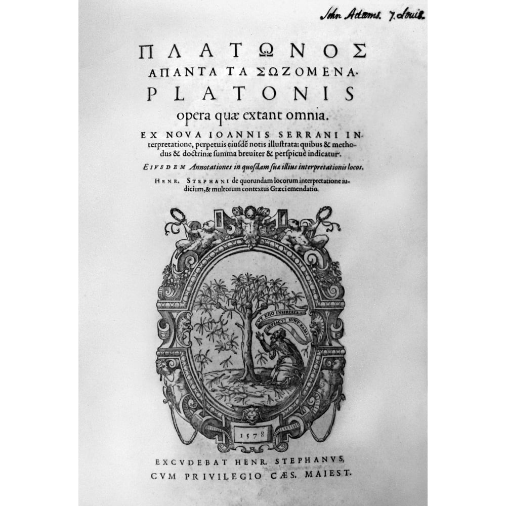 Plato Title Page. Ntitle Page Of A Volume Of Plato'S Works Owned By U.S ...