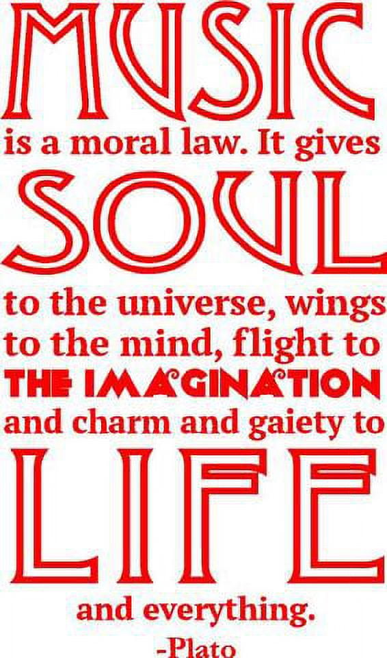 Plato Vinyl Wall Quote | Music Decal | Home Decor | [CK100] 20"x36 ...