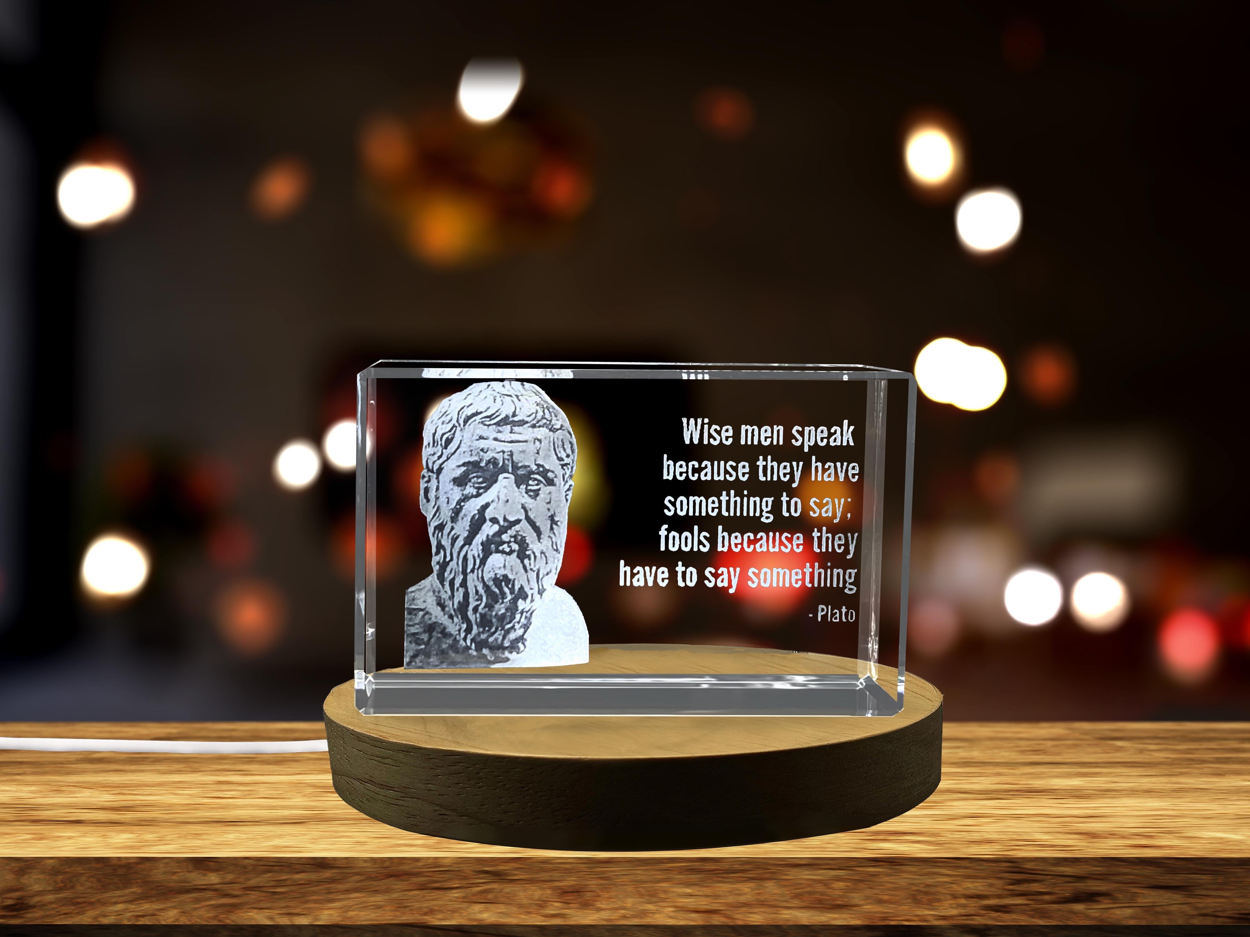 Platonic 3D Engraved Crystal Art Gift for Philosophers and Thinkers - Walmart.com