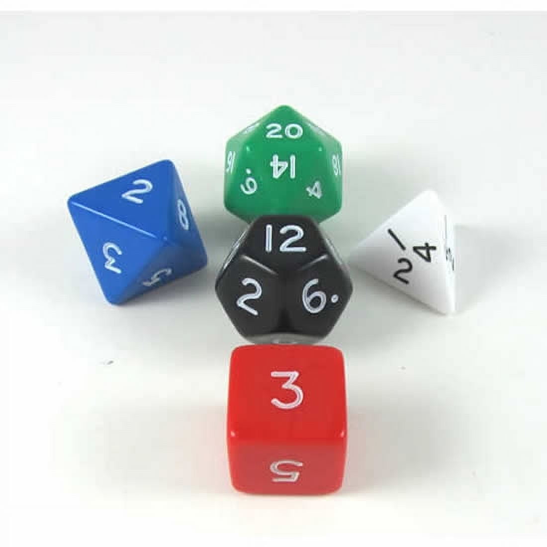 Platonic Jumbo Dice Assorted Colors with Numbers 24mm (15/16in) Set of ...