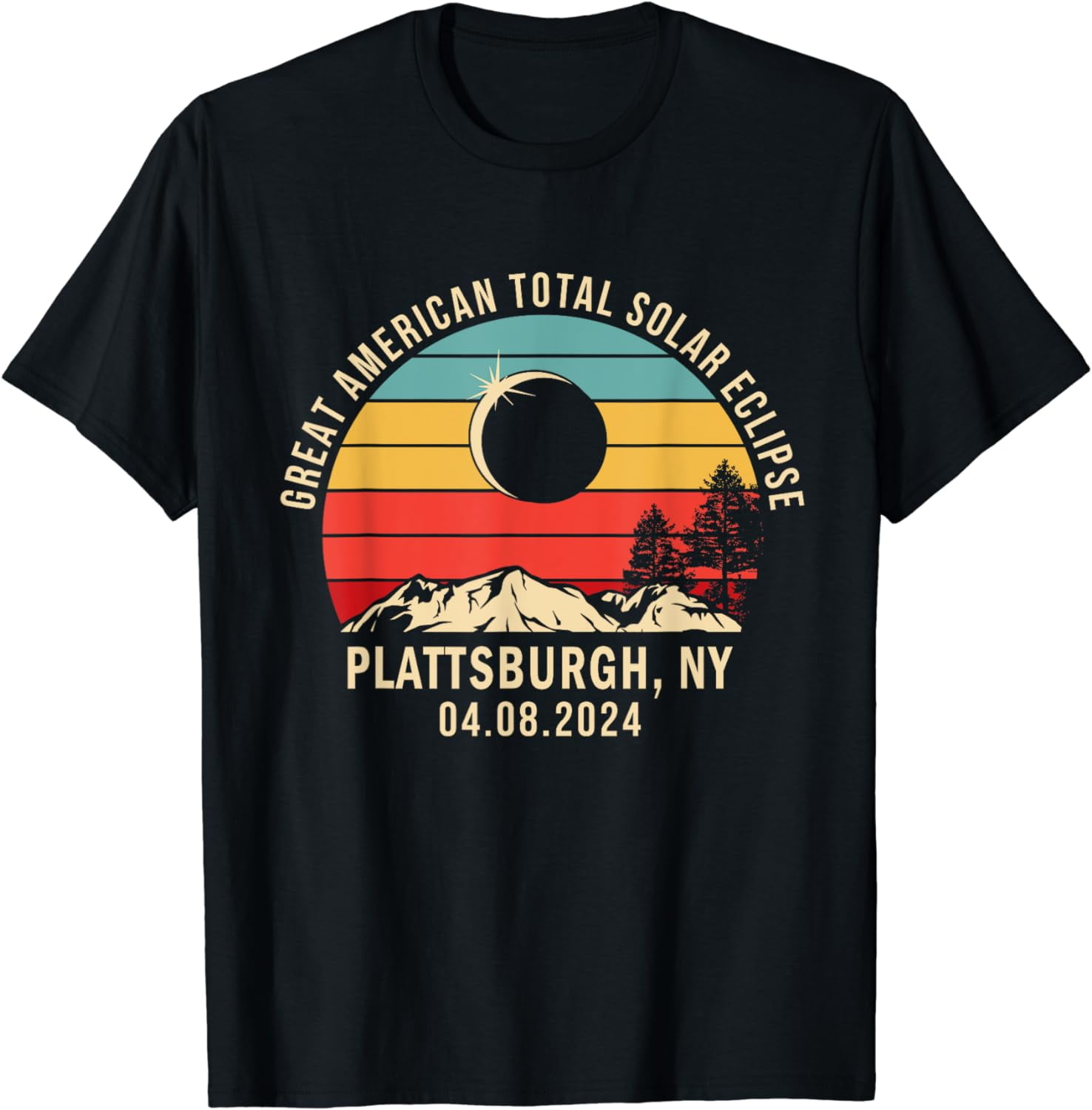 Plattsburgh, NY New York Total Solar Eclipse 2024 T-Shirt - Walmart.com