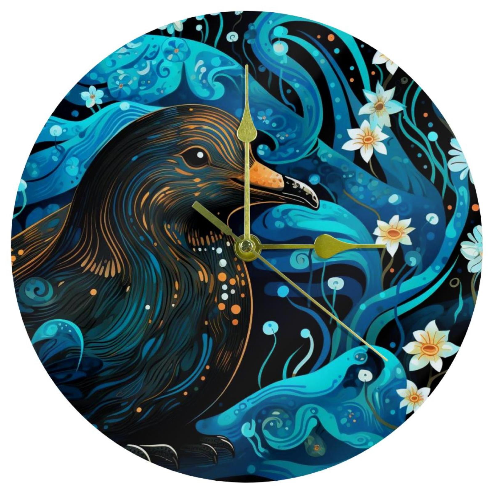 Platypus 9.8 Inches Round Acrylic Wall Clock, Silent Non Ticking ...