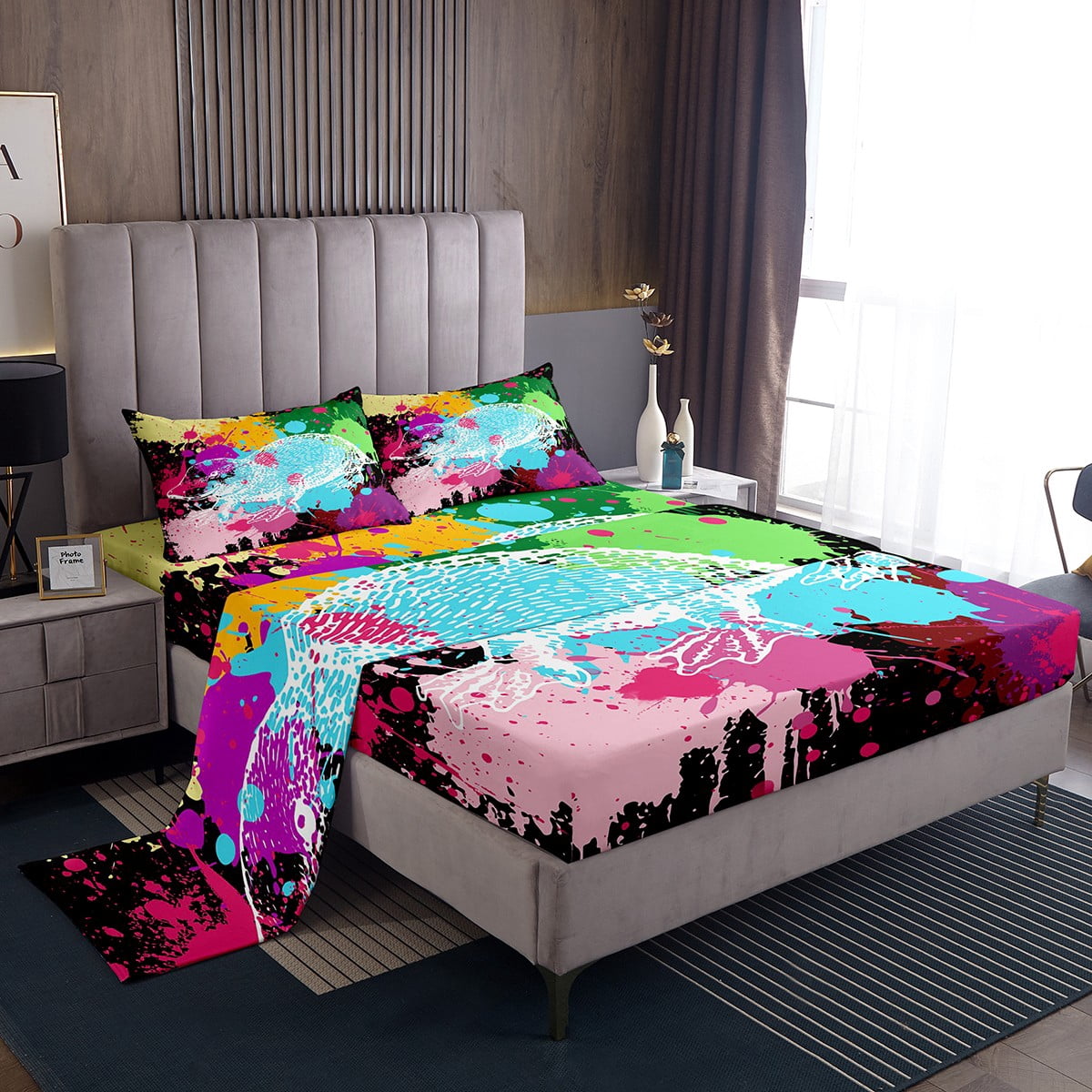 Platypus Bed Sheets Twin Size,Colorful Tie Dye Platypus Bedding Set ...