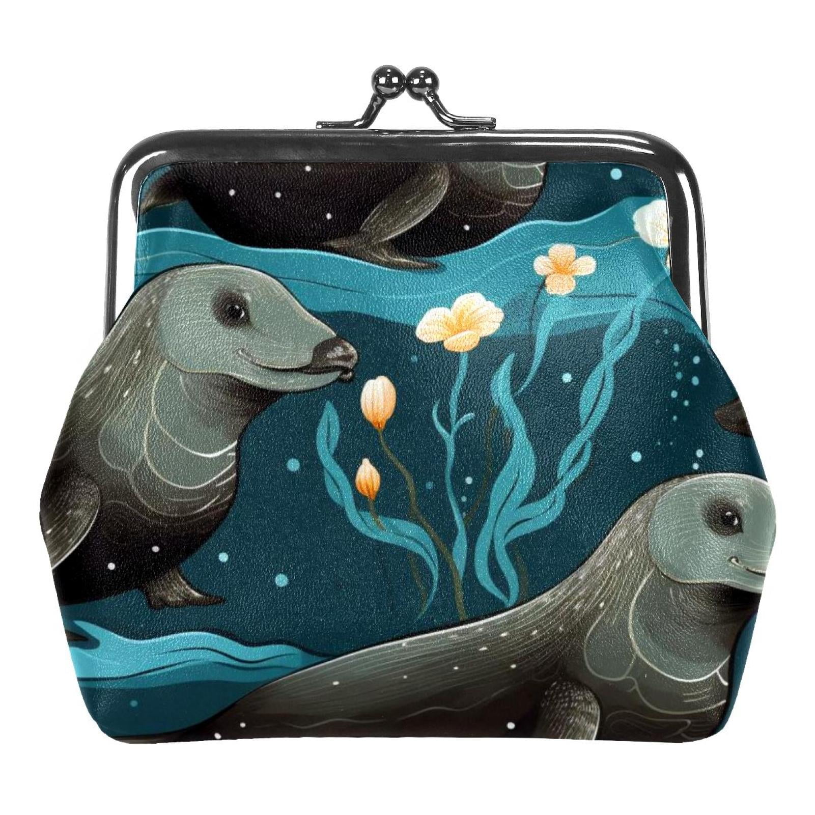 Platypus Duckbill Coin Purse Vintage Pouch Buckle Clutch Bag Kiss-Lock ...