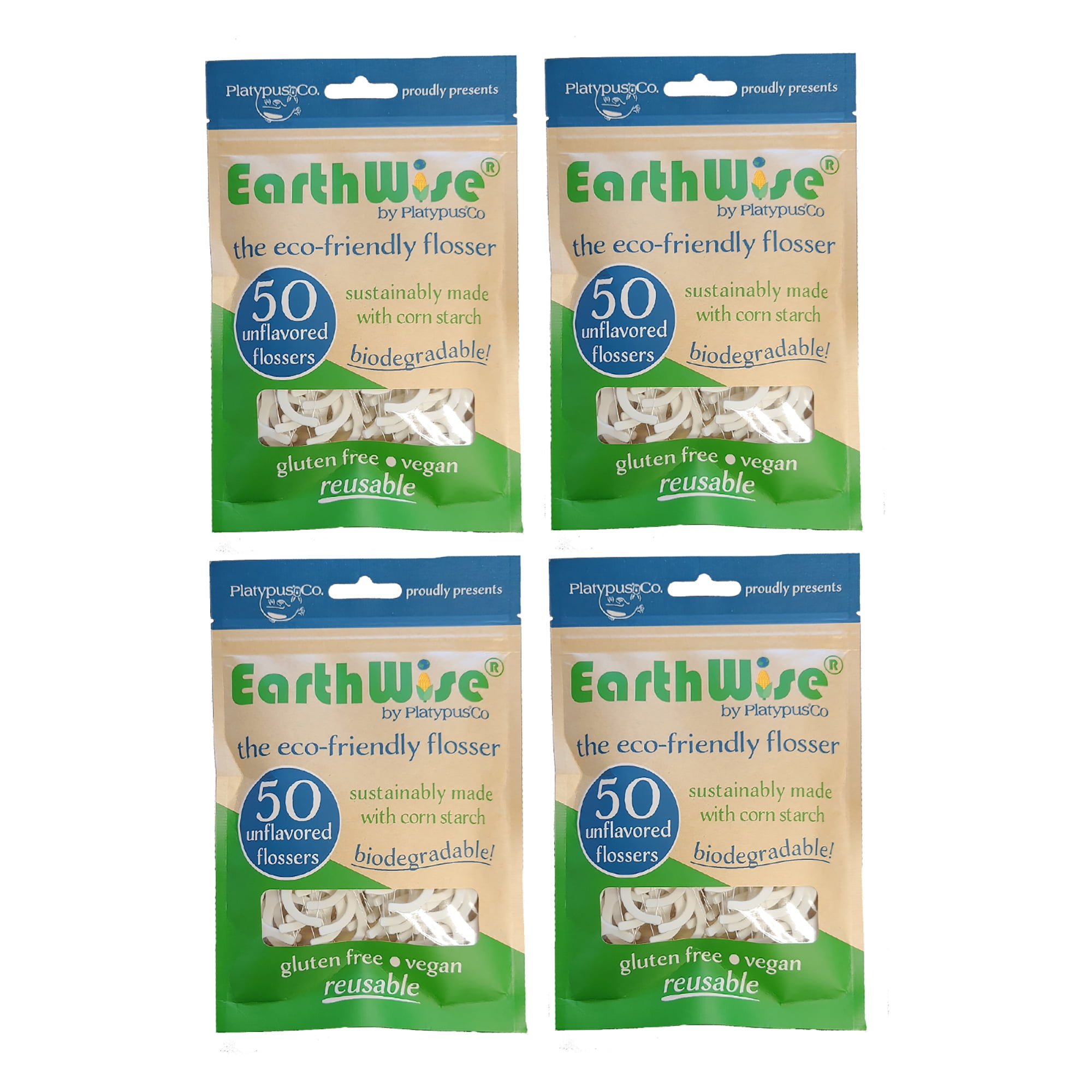 Platypus Earthwise Eco-Friendly Flosser, Dental Floss Picks, 200 Pc ...