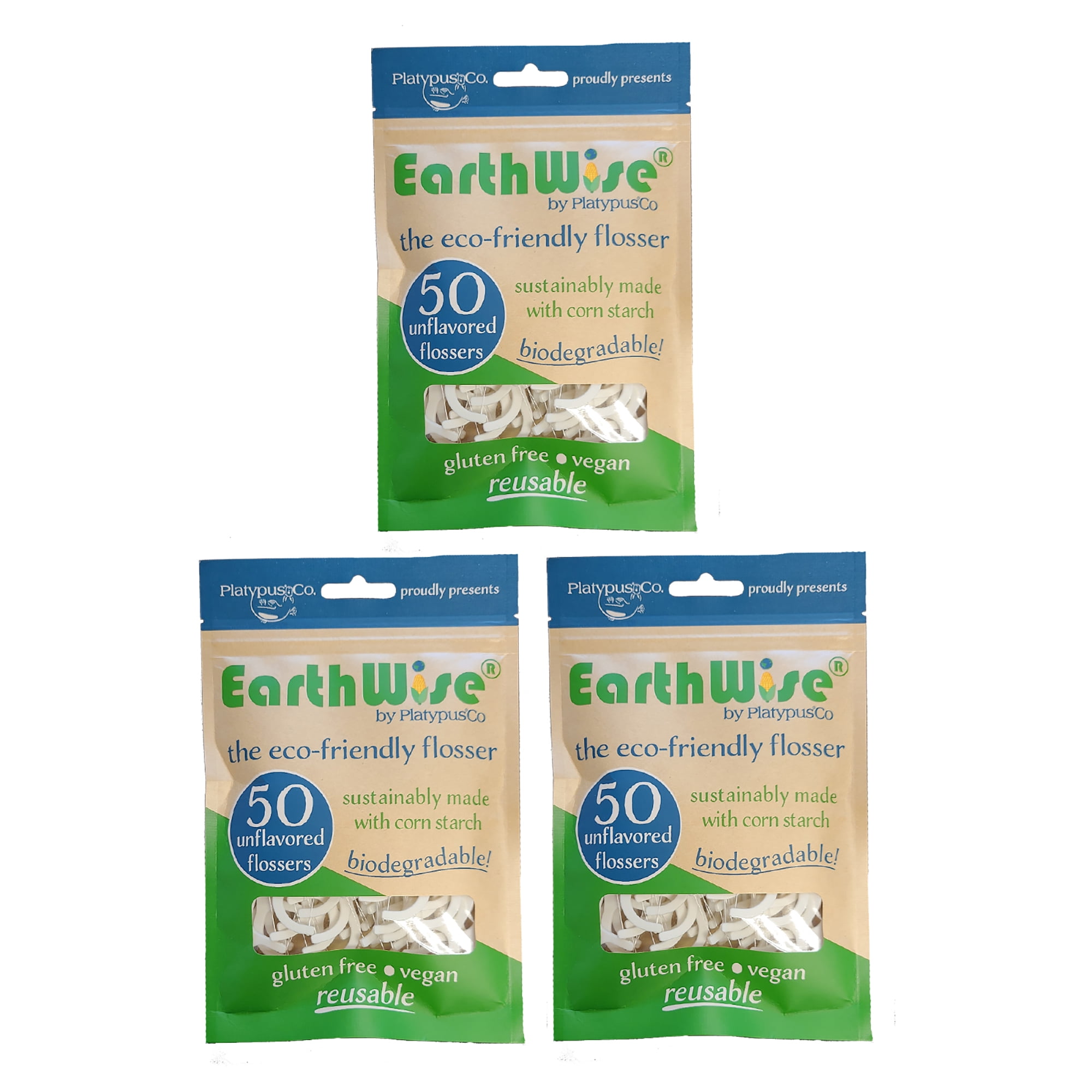 Platypus Earthwise Eco-Friendly Flosser, Dental Floss Picks, 150 Pc ...