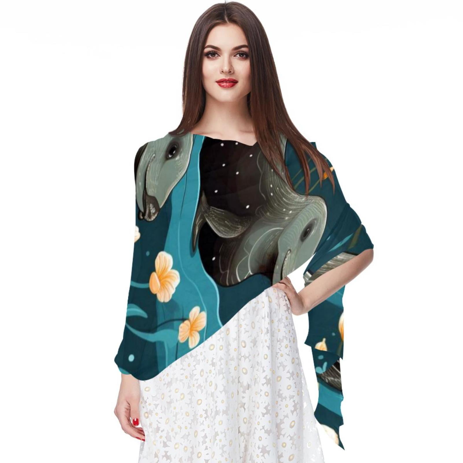 Platypus Elegant Silk Scarf - Translucent Chiffon Yarn - Lightweight ...