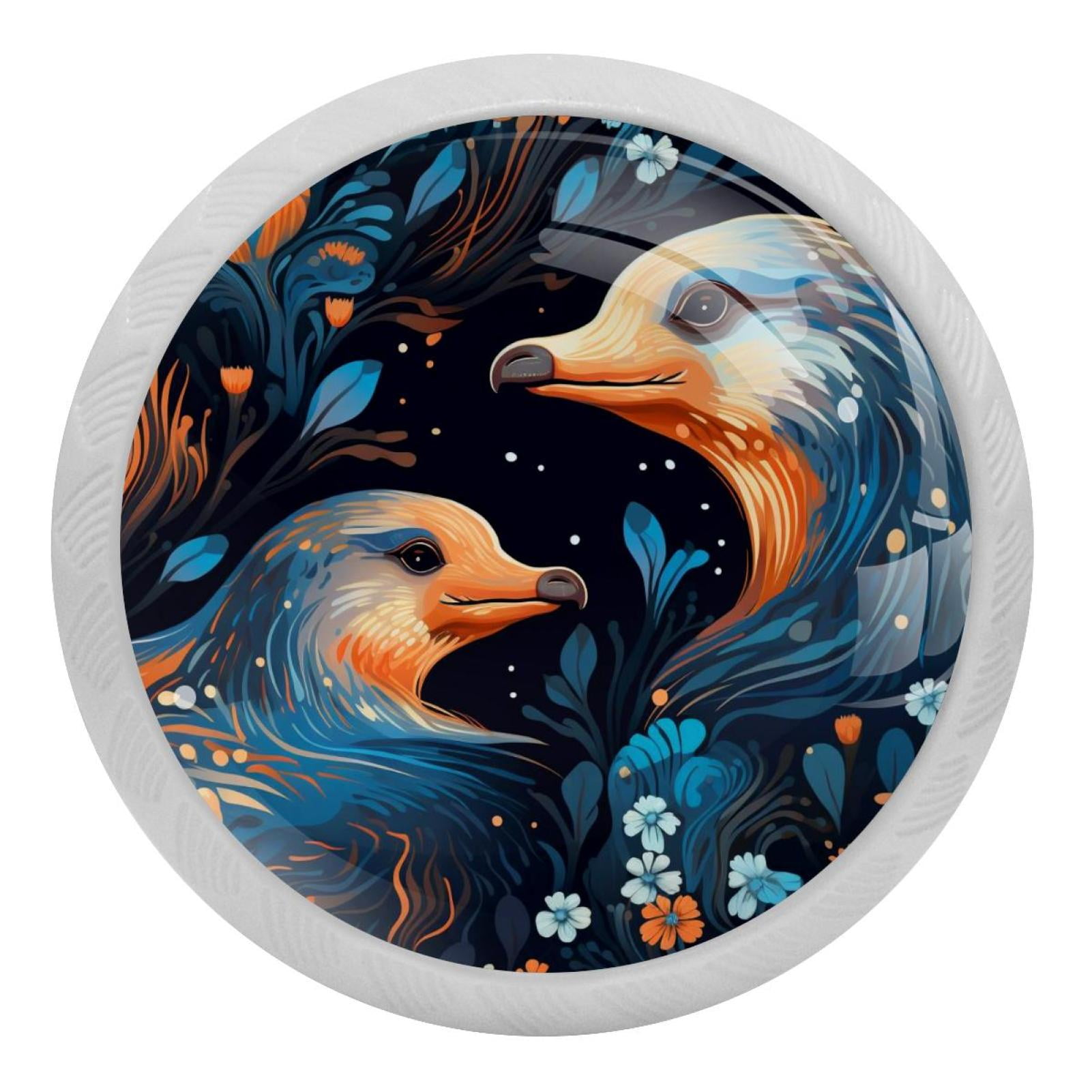 Platypus Fluorescent Drawer Pulls with Screws - Round 4-Pack, Glow-in-the-Dark Knobs for ...