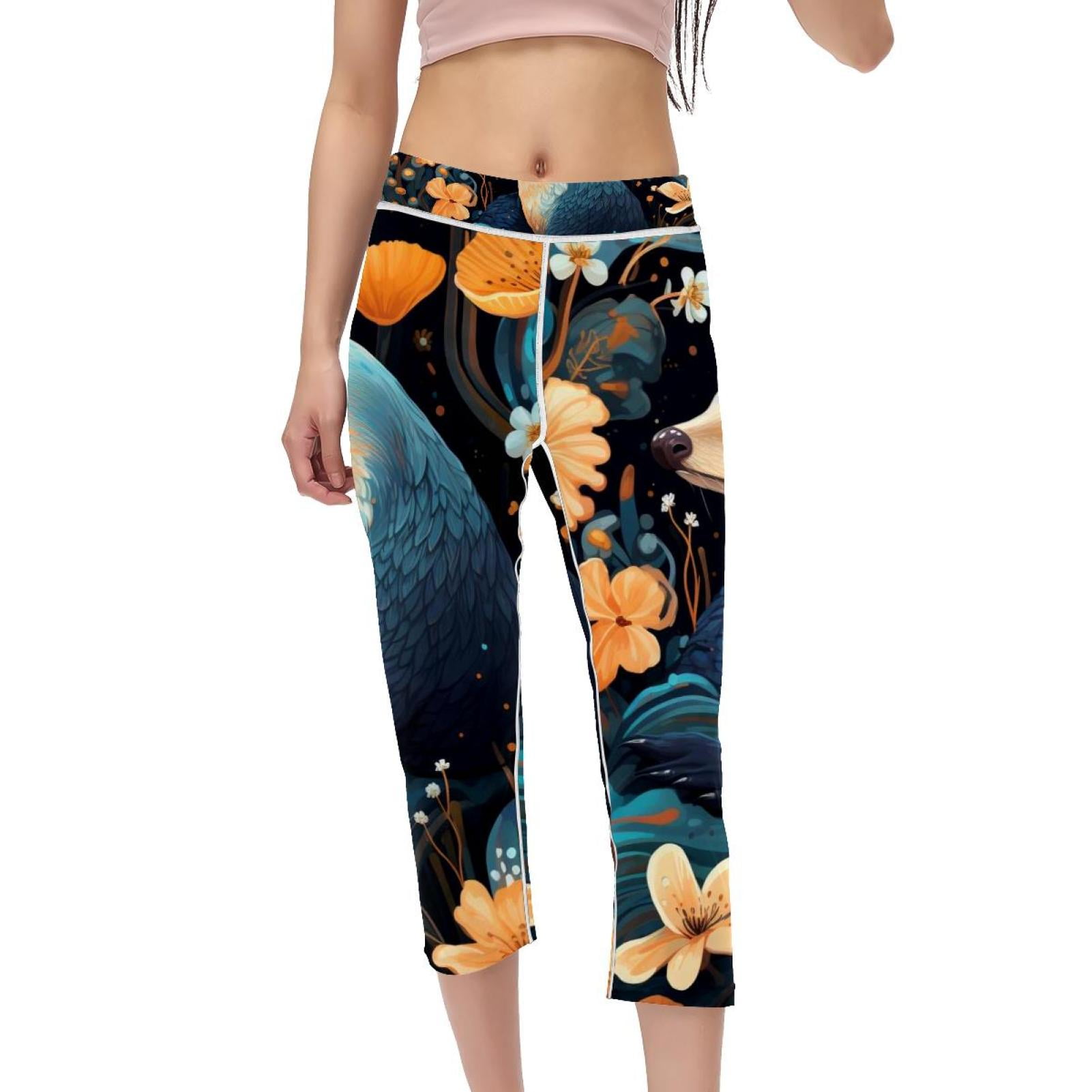 Platypus High Waist Capris Not See-Through Printed Leggings for Women ...