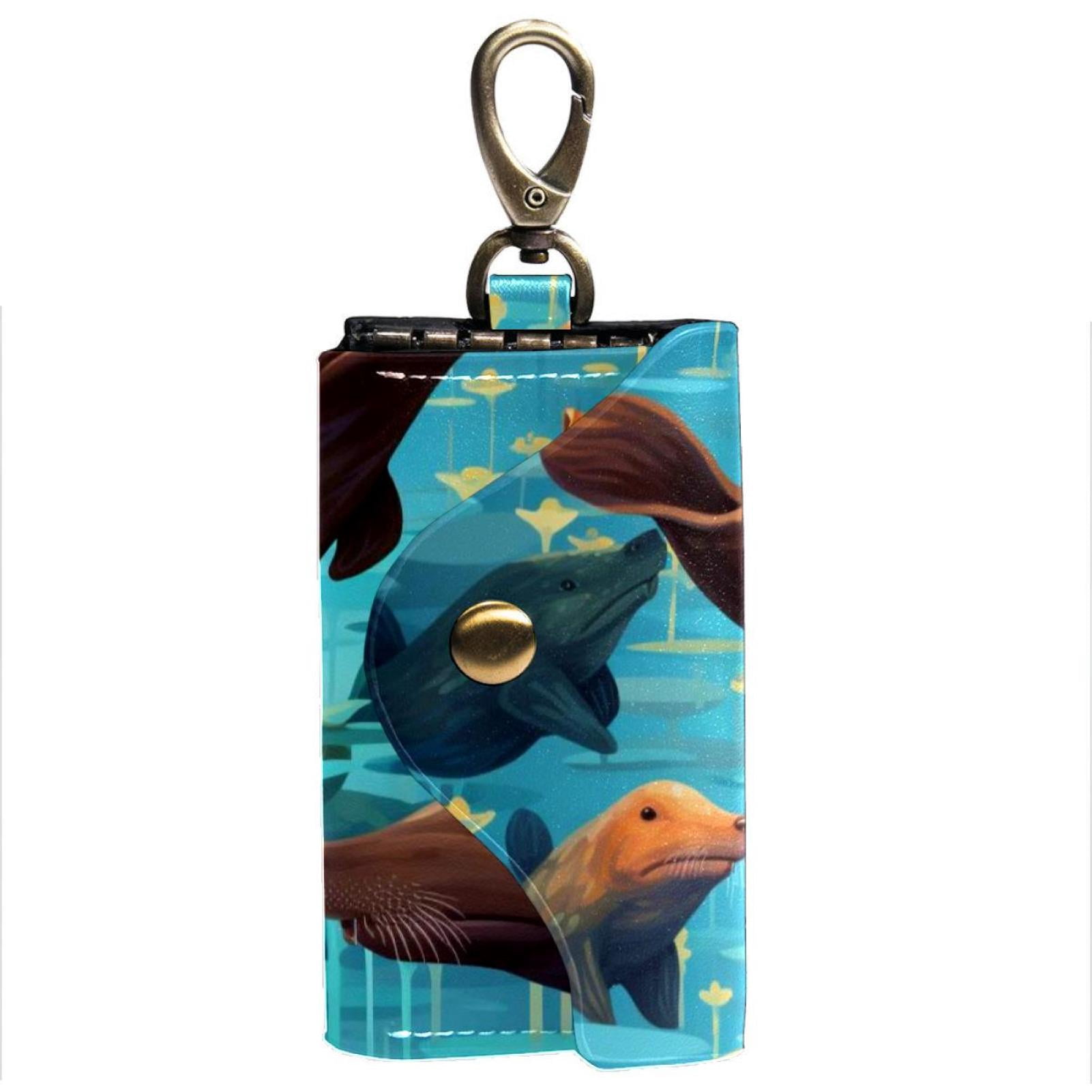 Platypus Key Holder Wallet with 6 Hooks, Side Pockets, and ID Card Slot ...