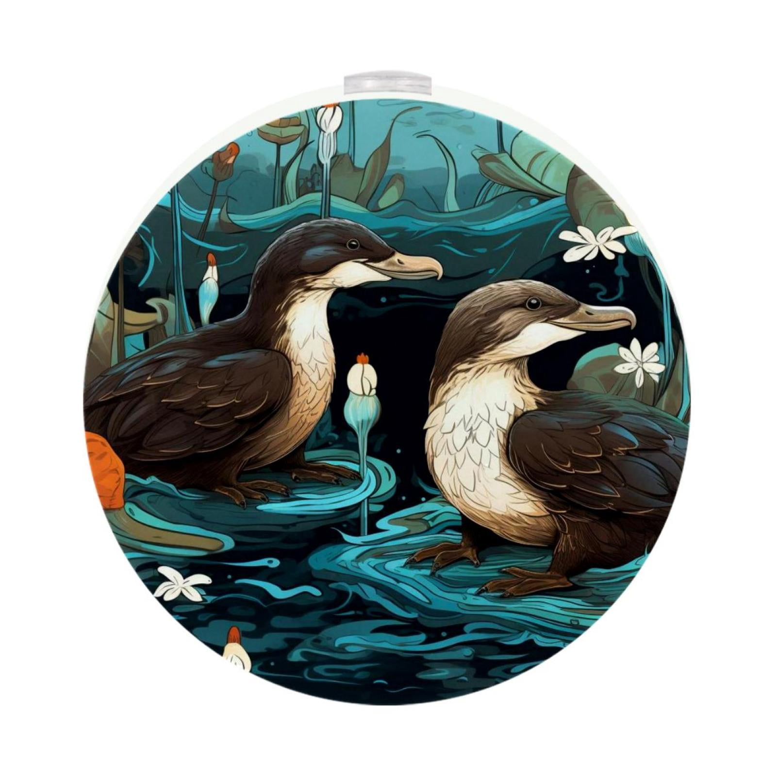 Platypus LED Round Night Light-2PCS, Energy-Efficient Plug-in Ambient ...