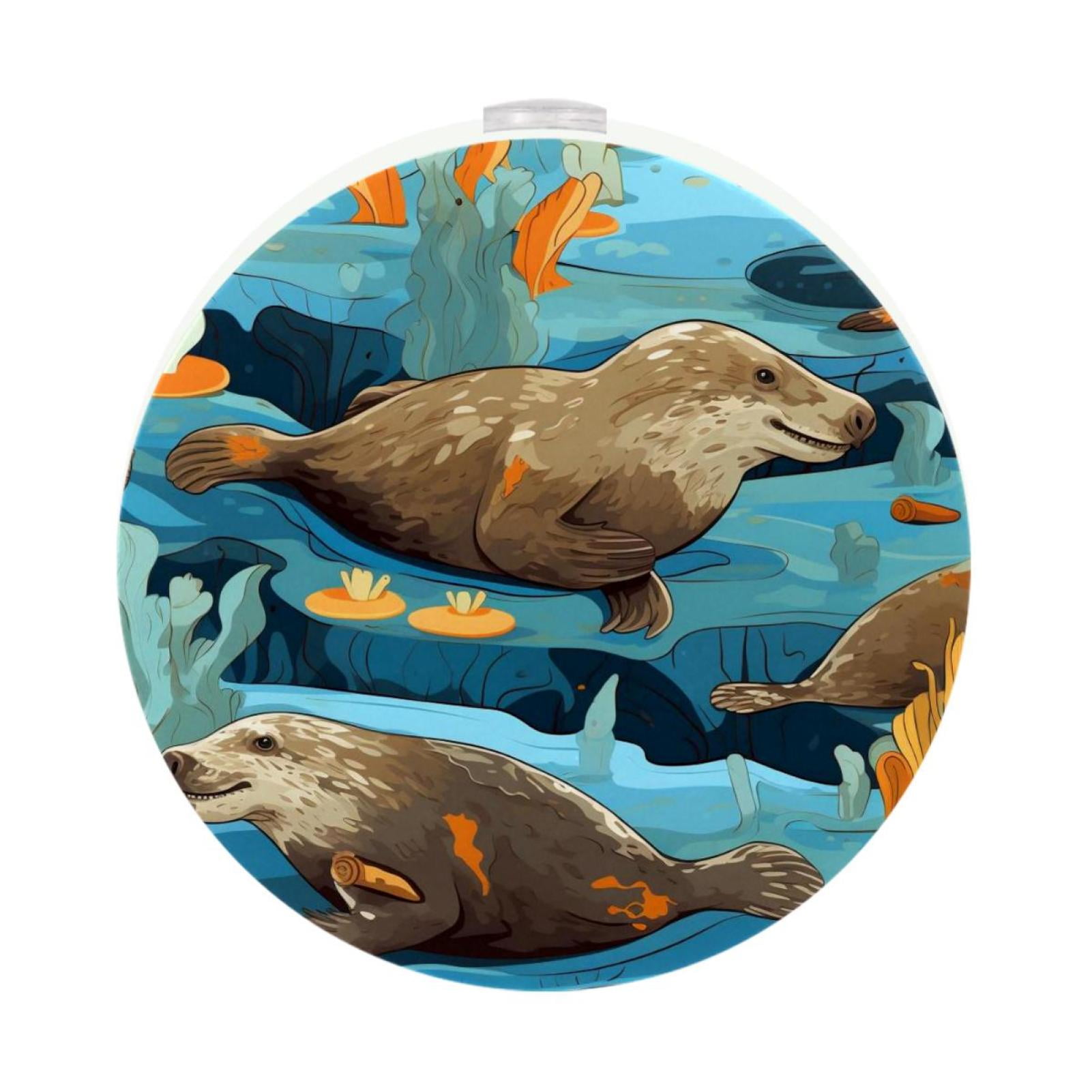 Platypus LED Round Night Light-2PCS, Energy Efficient Plug-in Bedroom ...