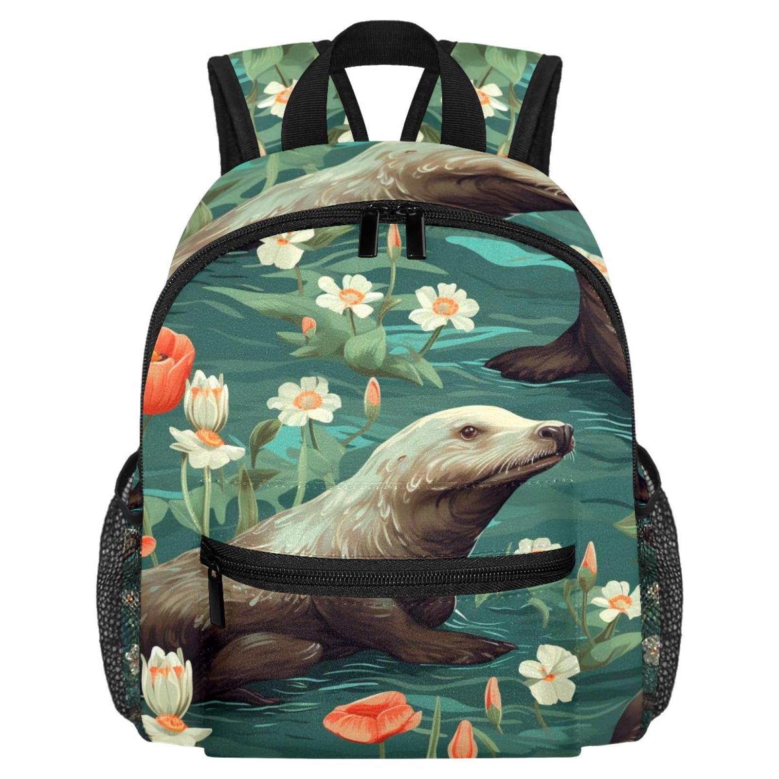 Platypus Large Capacity Printed School Backpack with Adjustable ...