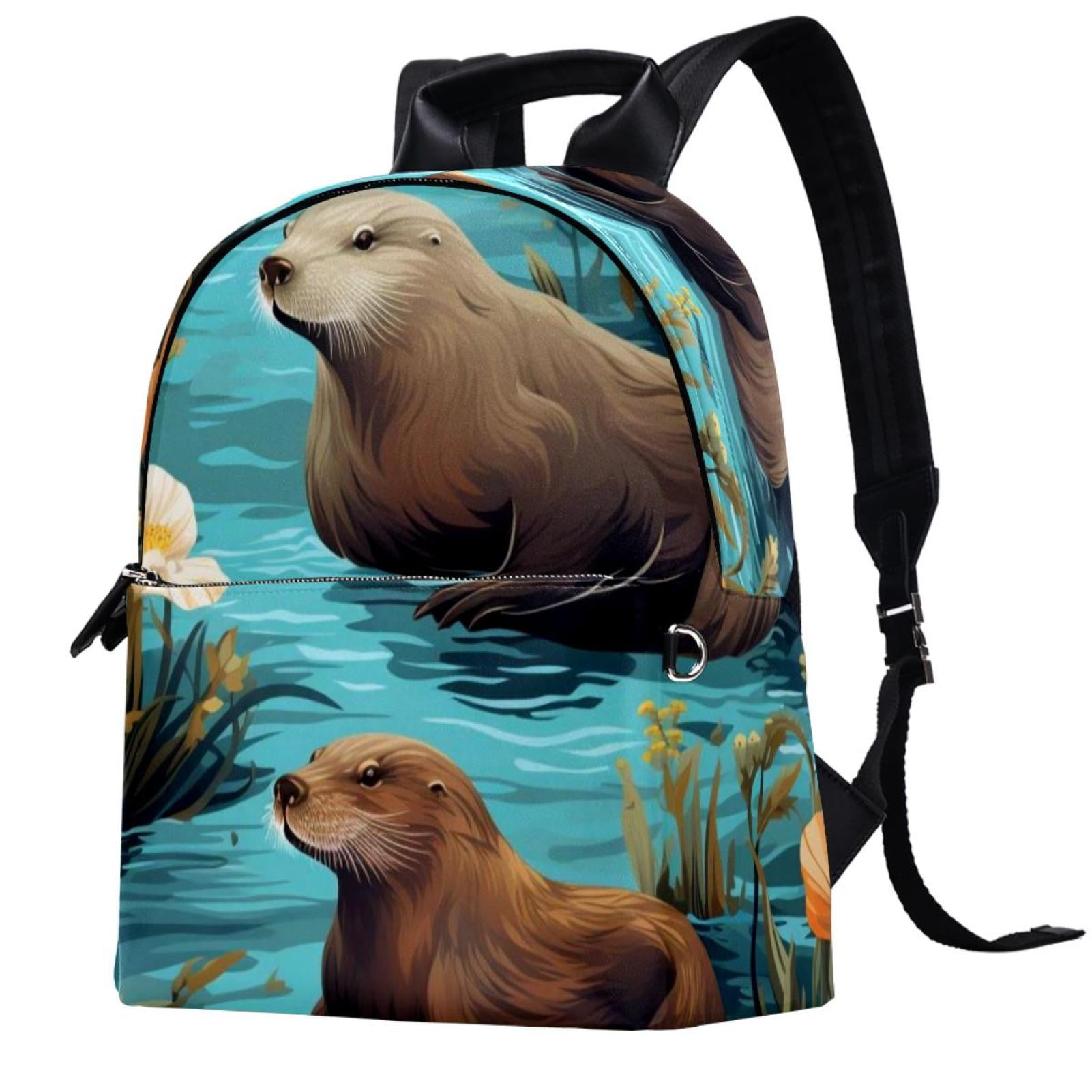 Platypus Leather Laptop Bookbag Large Backpack Cute Bag, Lightweight ...