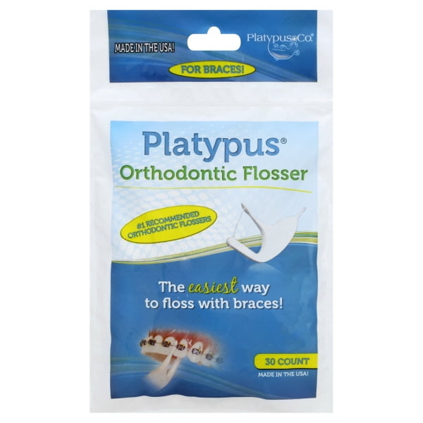 Platypus Orthodontic Flossers, Dental Floss Picks, 30 Count - Walmart.com