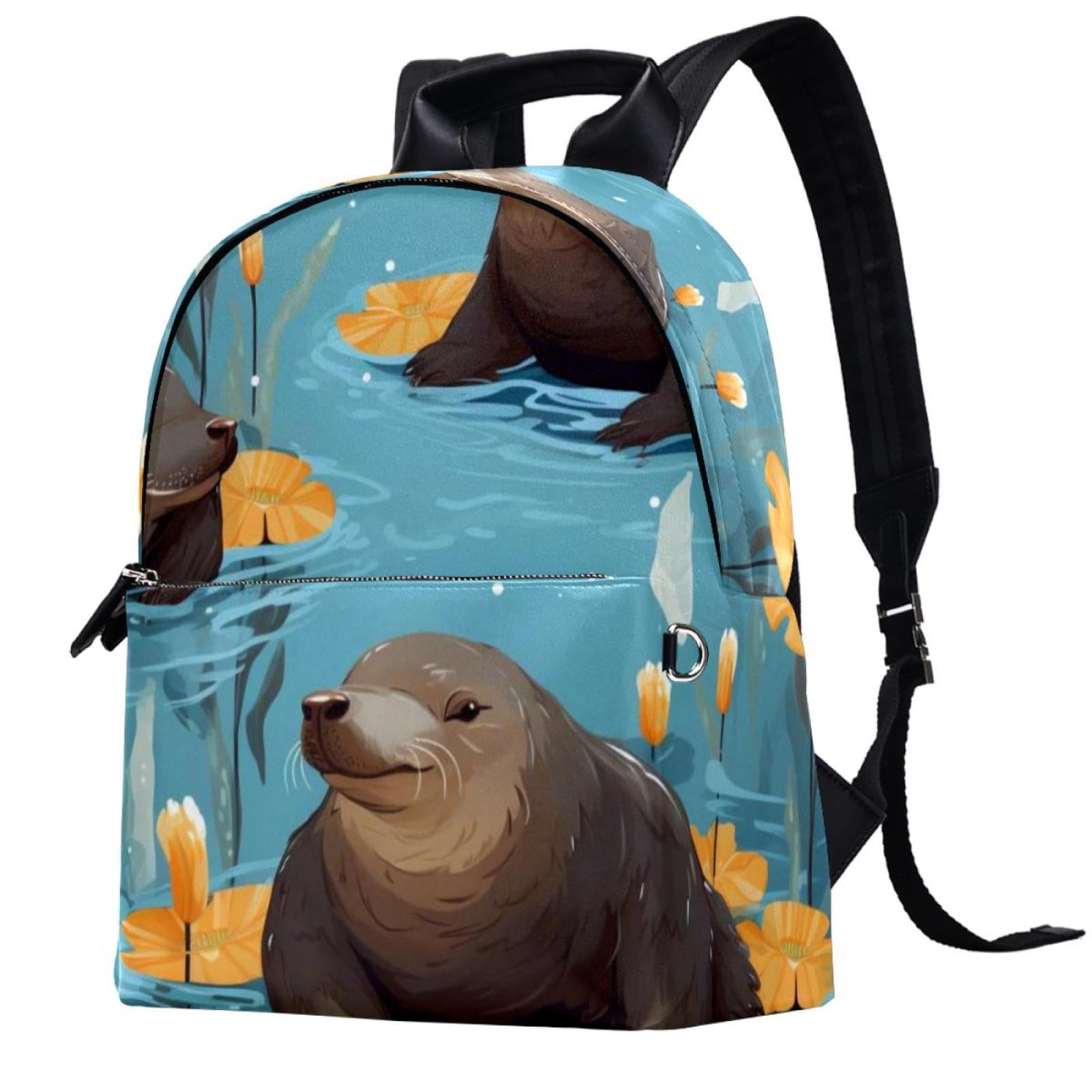 Platypus Stylish Leather Backpack Women Lightweight Work School Camping ...