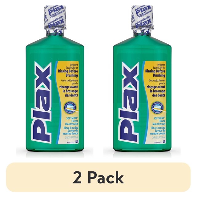 (2 pack) Plax Oral Care Rinse Mouthwash, Refreshing Soft Mint Flavor ...