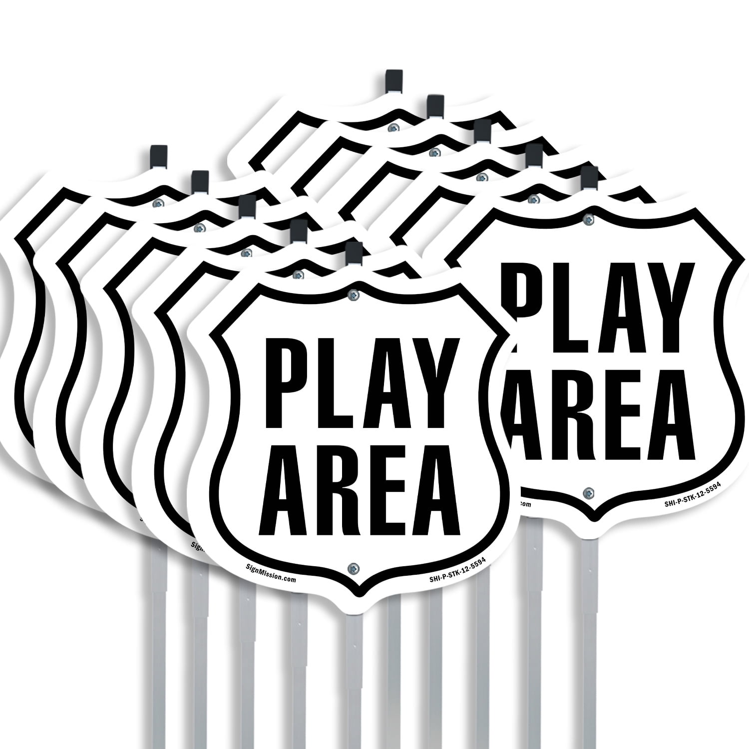 Play Area (10 Pack) 12 inch X 12 inch Shield Shaped Commercial Grade ...