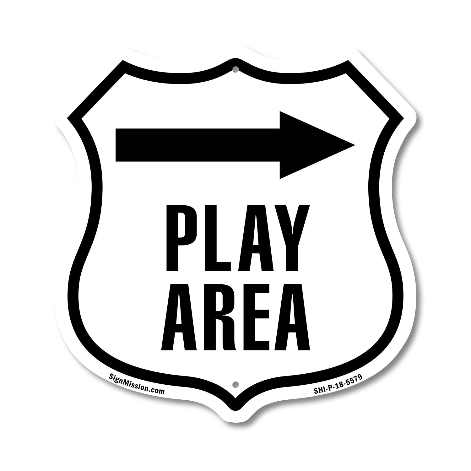 Play Area Right (2 Pack) 12 inch X 12 inch Shield Shaped Commercial ...
