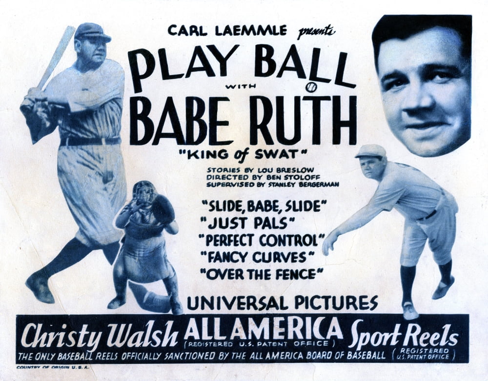 Play Ball With Babe Ruth Babe Ruth 1920 Movie Poster Masterprint (14 x ...