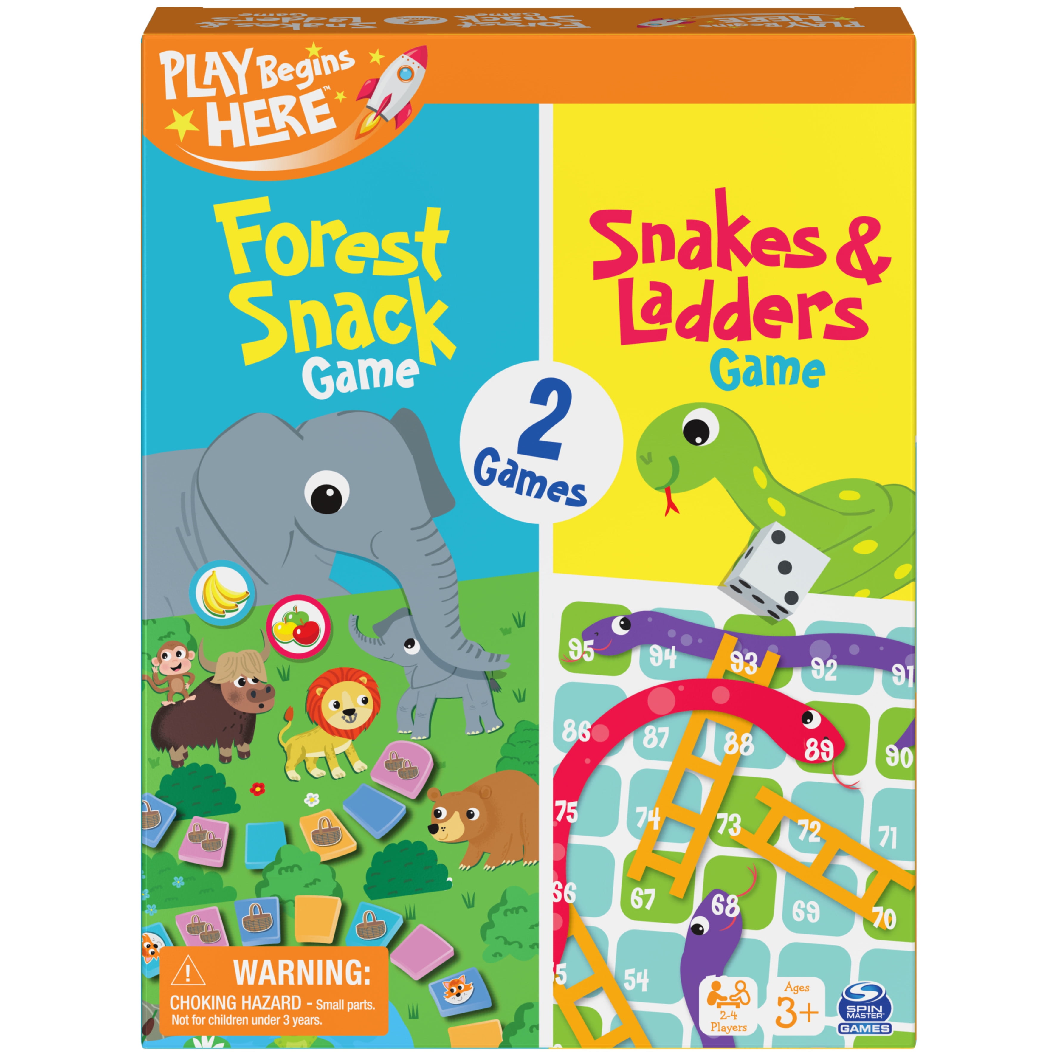 Play Begins Snakes and Ladders, Forest Snack, 2-in-1 Board Game Set ...