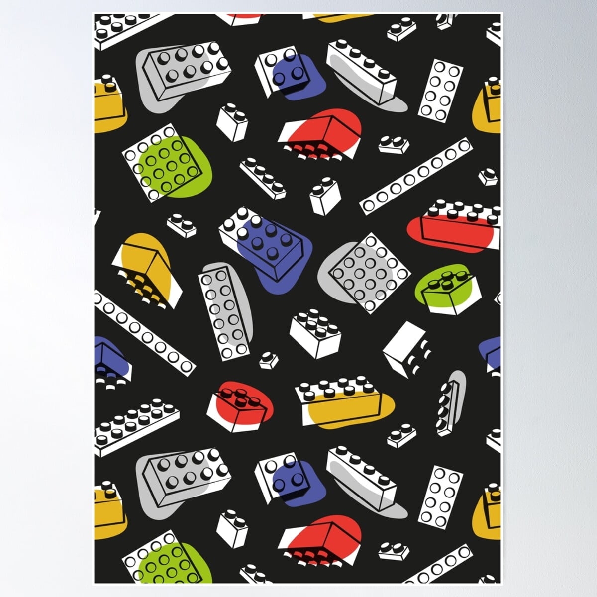 Play With Me // Black Background Blue Red Orange Shade Green Grey And ...