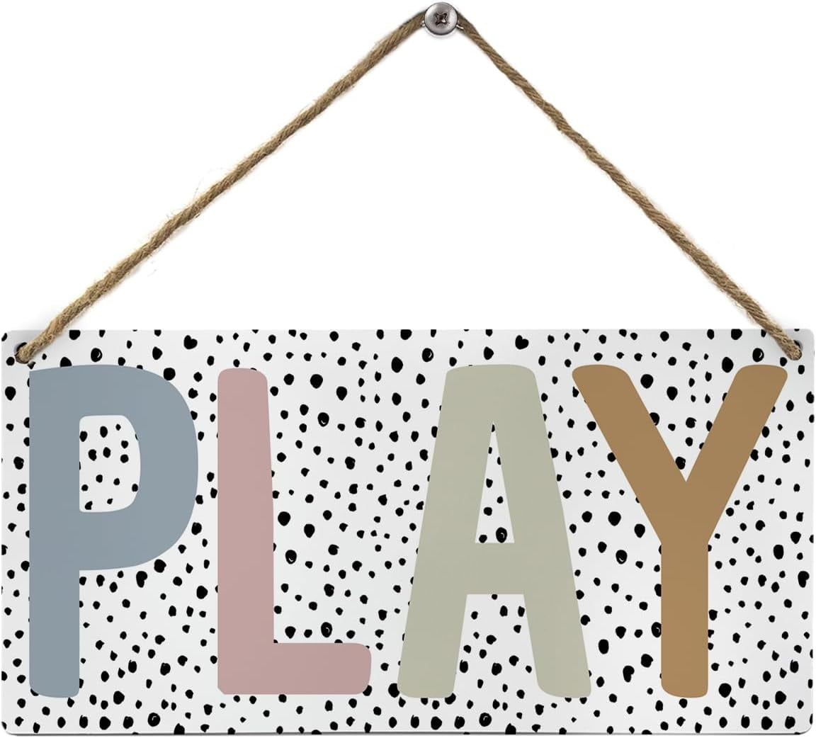 Play Boho Wall Plaque Sign Nursery Wood Hanging,Playroom Wall Decor ...